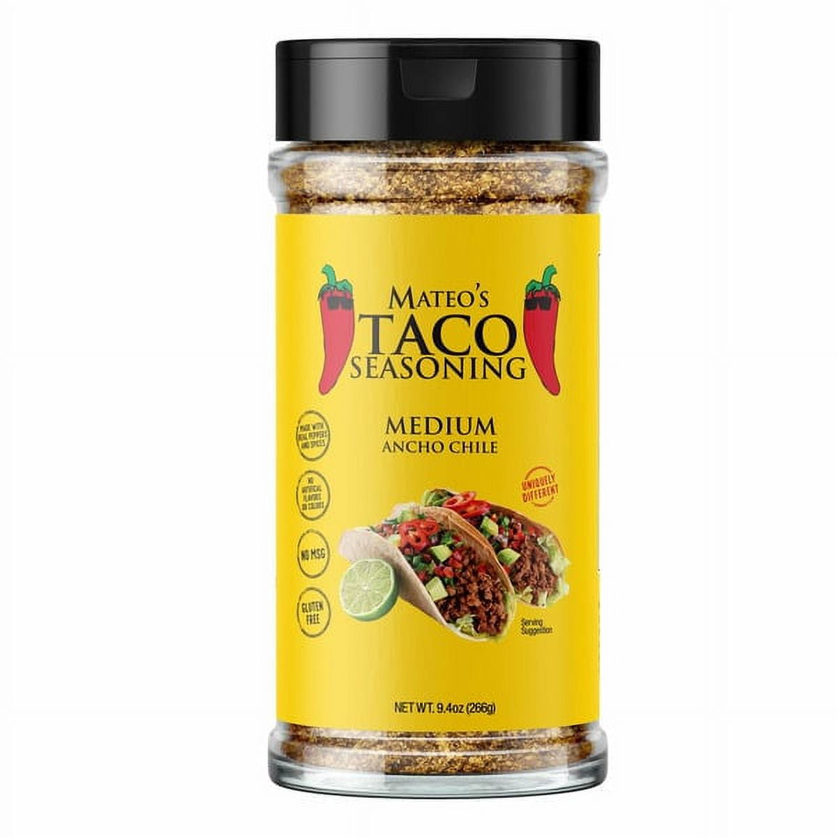 Mateo's UM1 Medium Ancho Chile Taco Seasoning 9.4 Ounce (Pack of 1) - Walmart.com