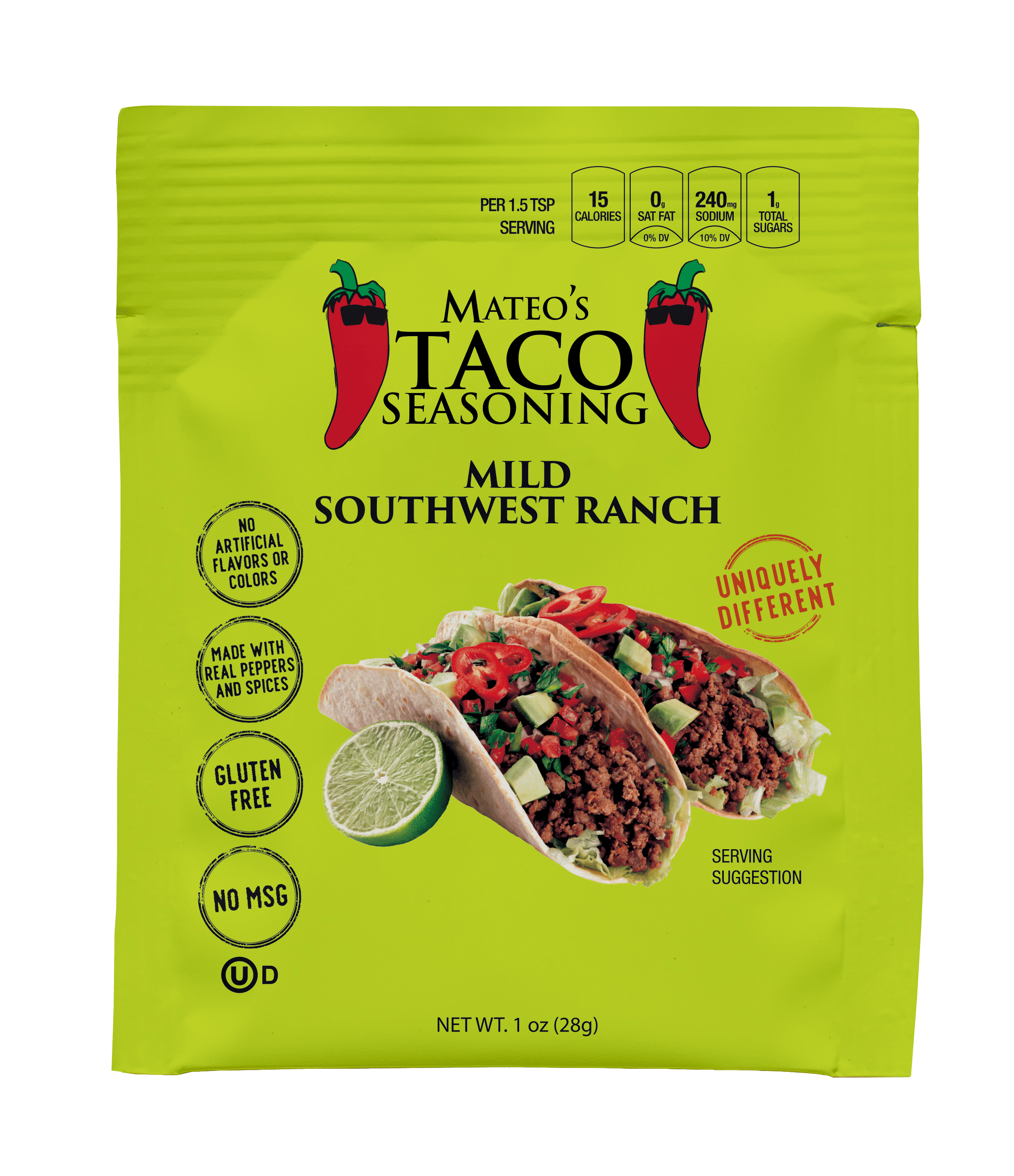 Mateo's Mild Southwestern Ranch Taco Seasoning, Zesty Blend for Tacos ...