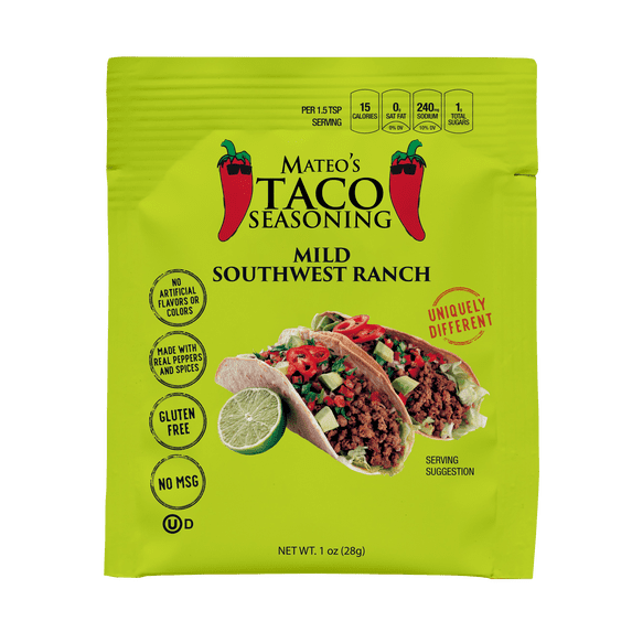 Mateo's Mild Southwestern Ranch Taco Seasoning, Zesty Blend for Tacos ...