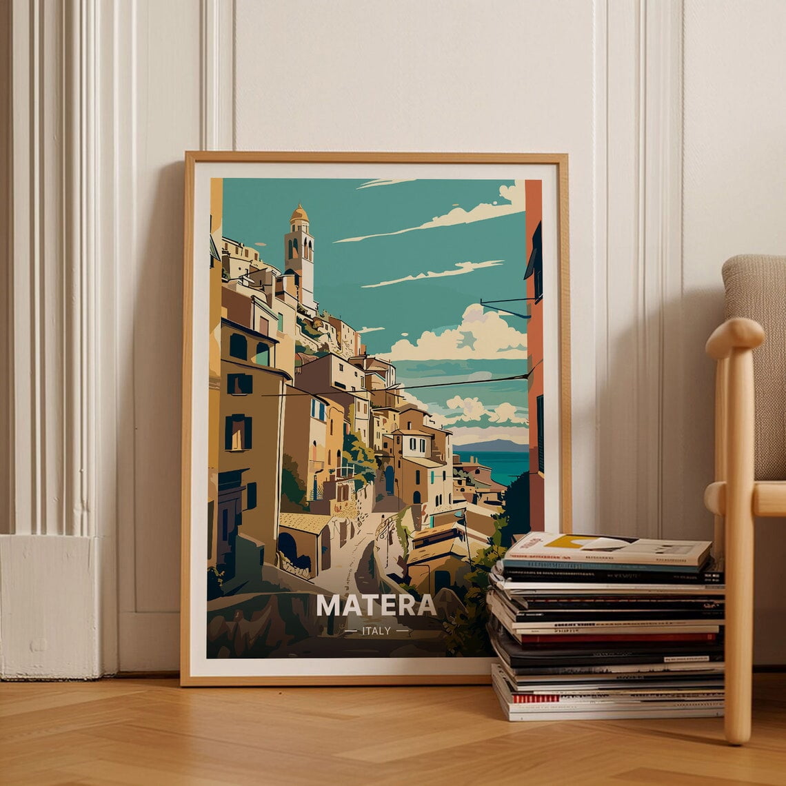 Matera Italy Travel Poster, Home Decor Wall Art, Italian Landscape ...