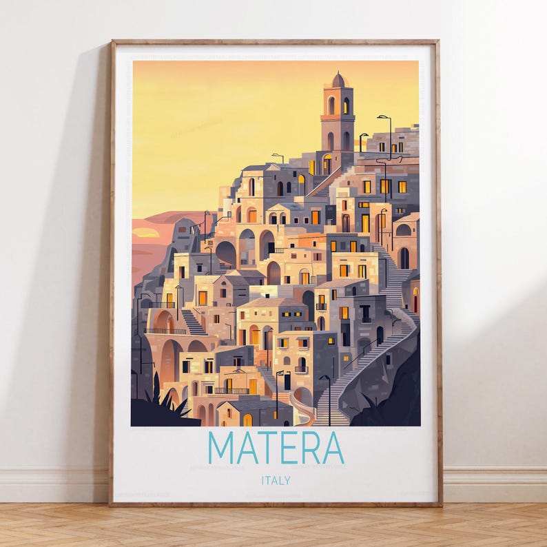 Matera Italy Travel Print – Wall Art Print, Matera Poster, Travel ...