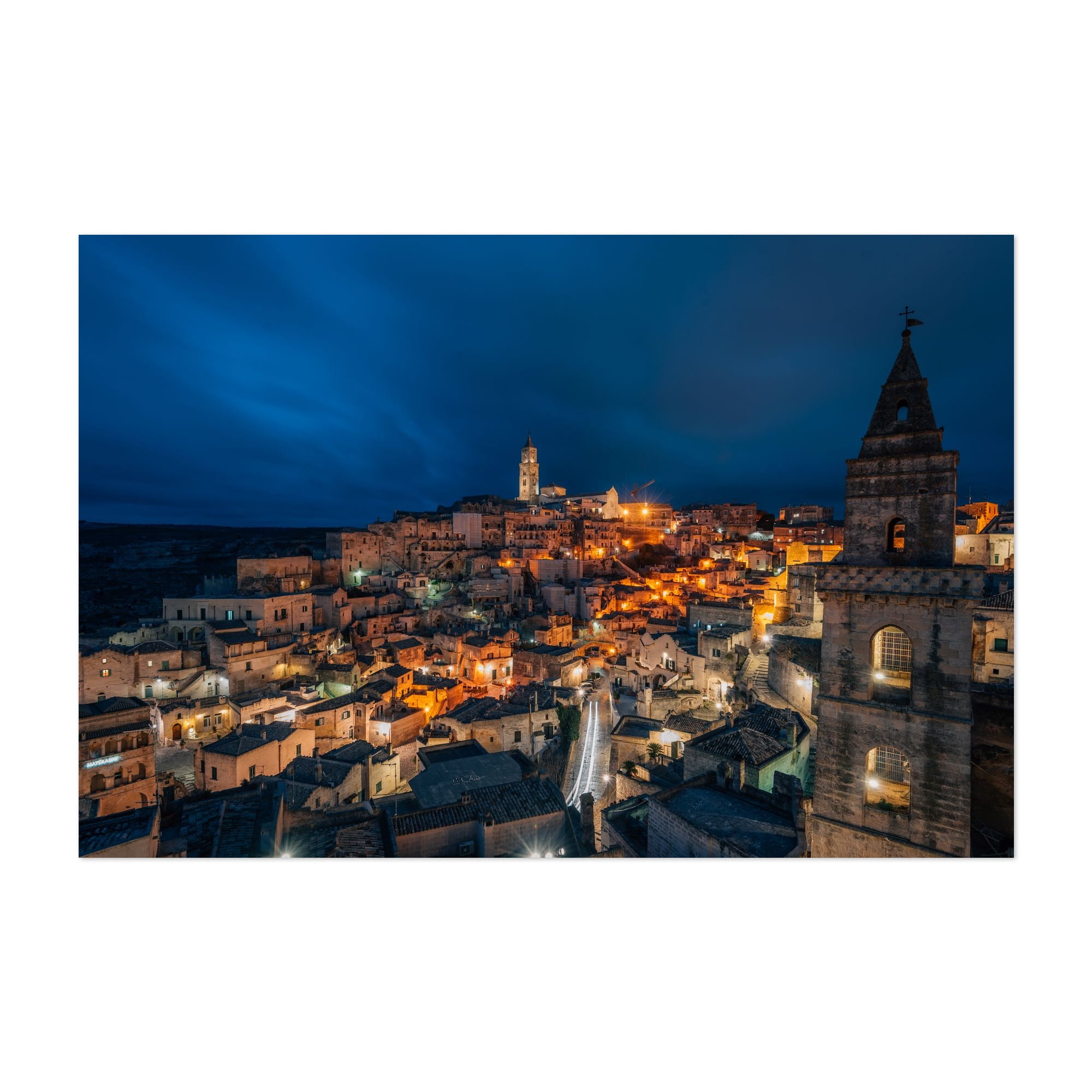 Matera by Night 01 - Matera Basilicata Italy Photography Unframed Wall ...