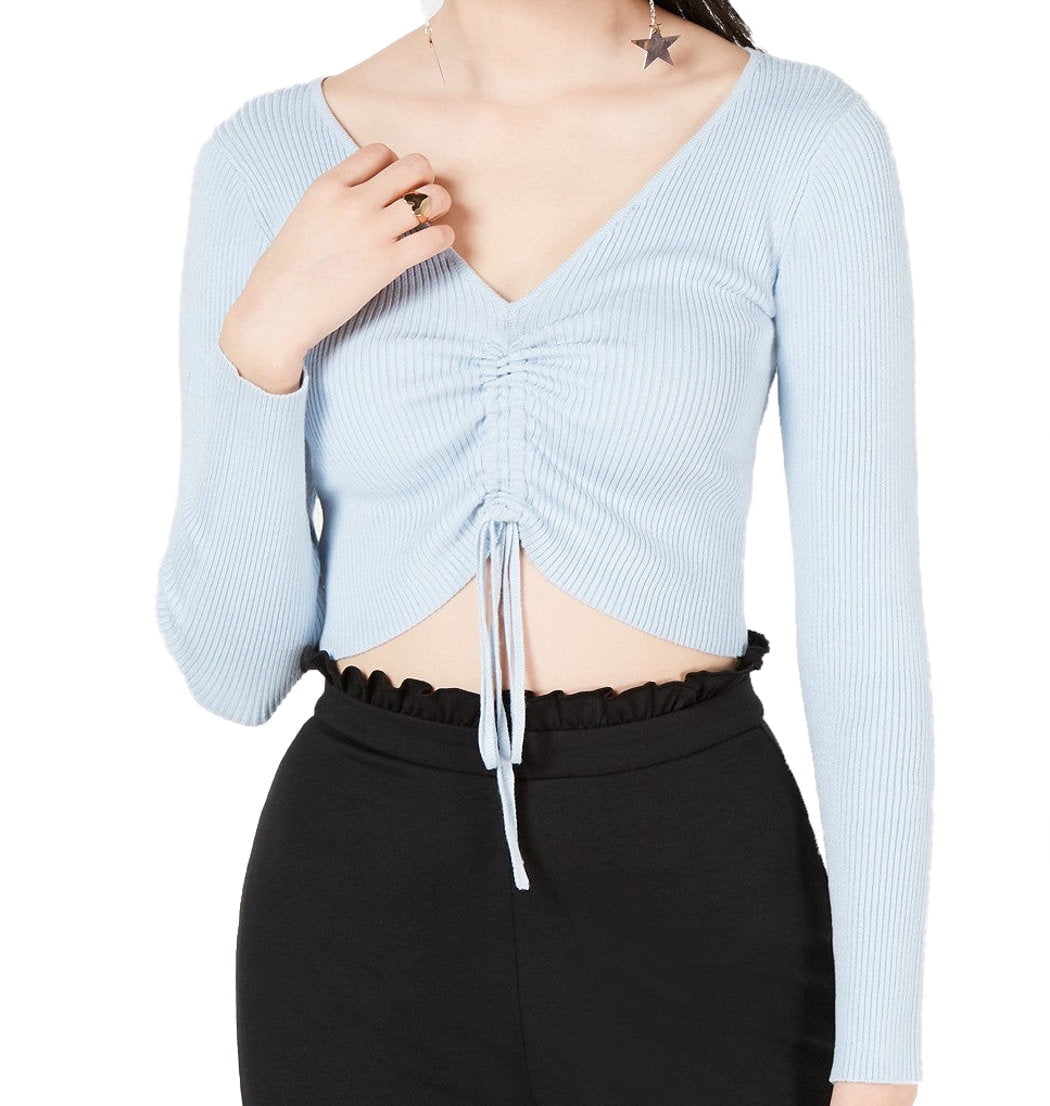 Material Girl Juniors Ruched Front Cropped Sweater;XL - Walmart.com