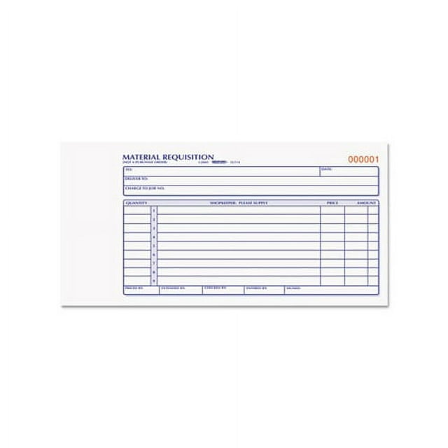 Material Requisition Book 7 7/8 x 4 1/4, Two-Part Carbonless, 50-Set ...