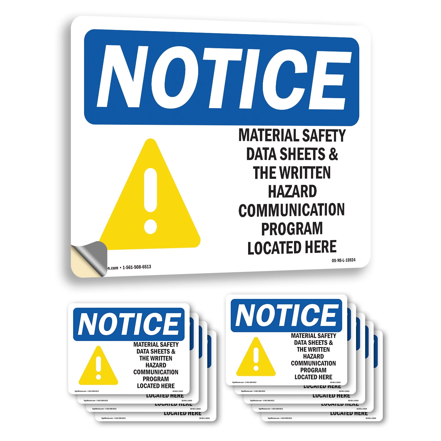 Material Safety Data Sheets Hazard Program OSHA Notice Vinyl Decal ...