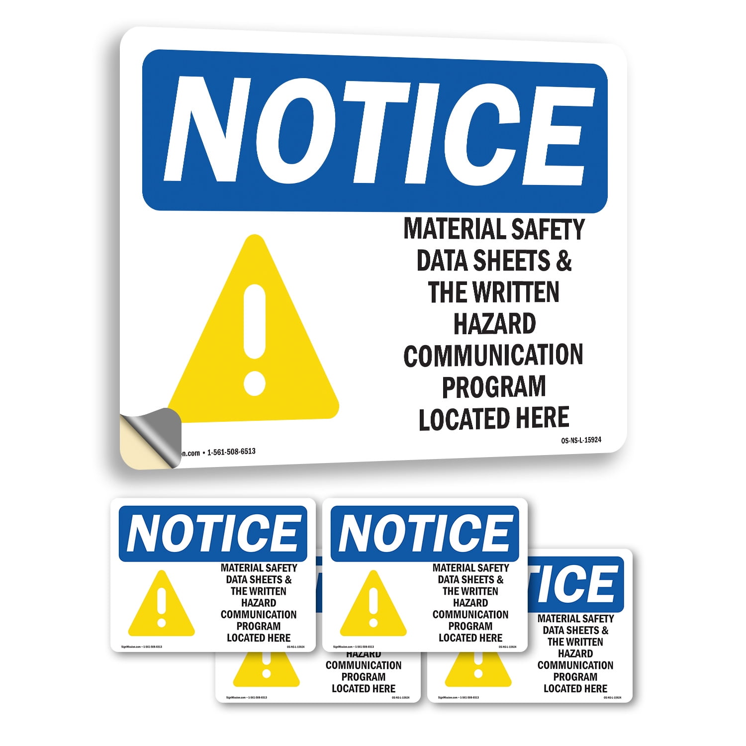 Material Safety Data Sheets Hazard Program OSHA Notice Vinyl Decal ...