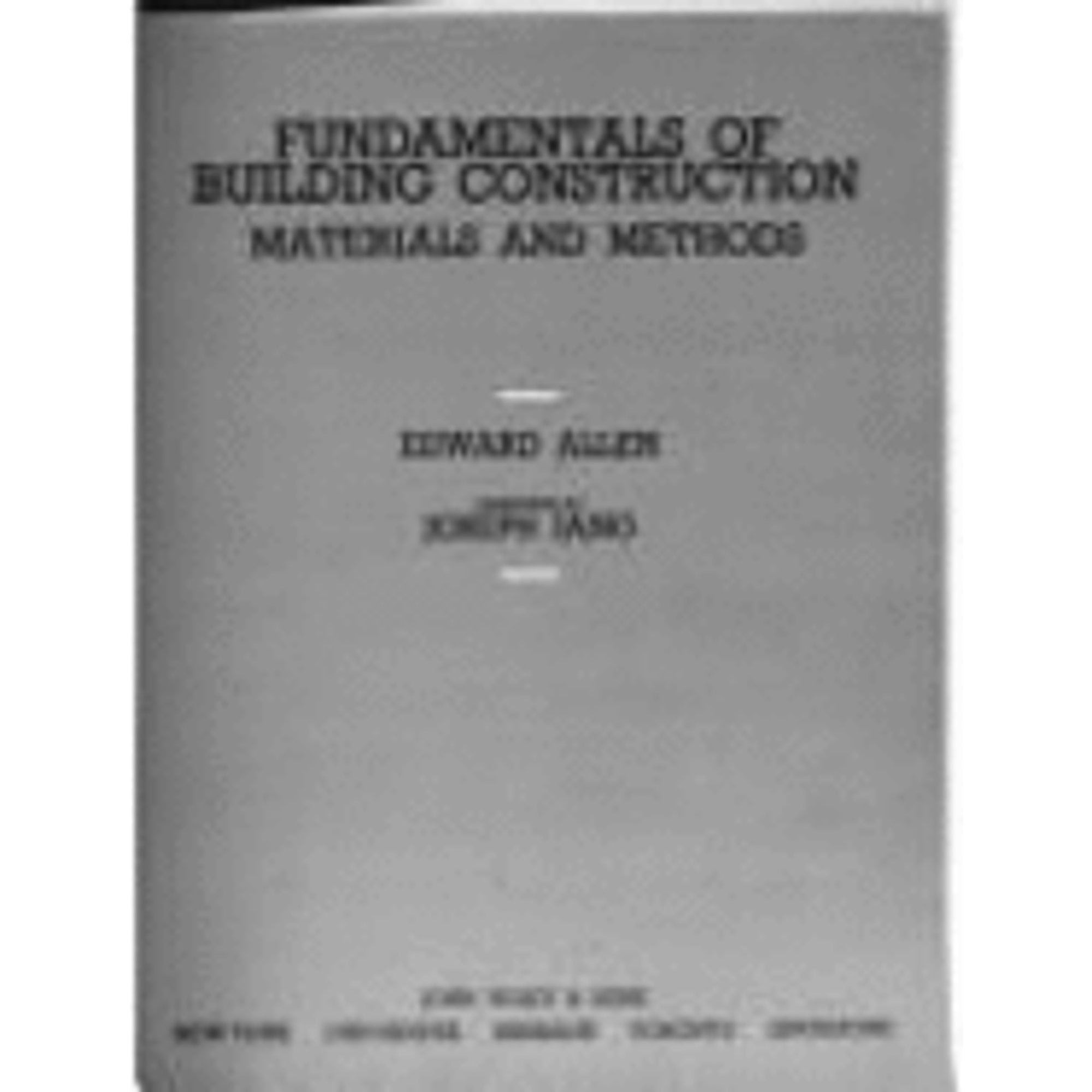 Pre-Owned Fundamentals of building construction: Materials and methods ...