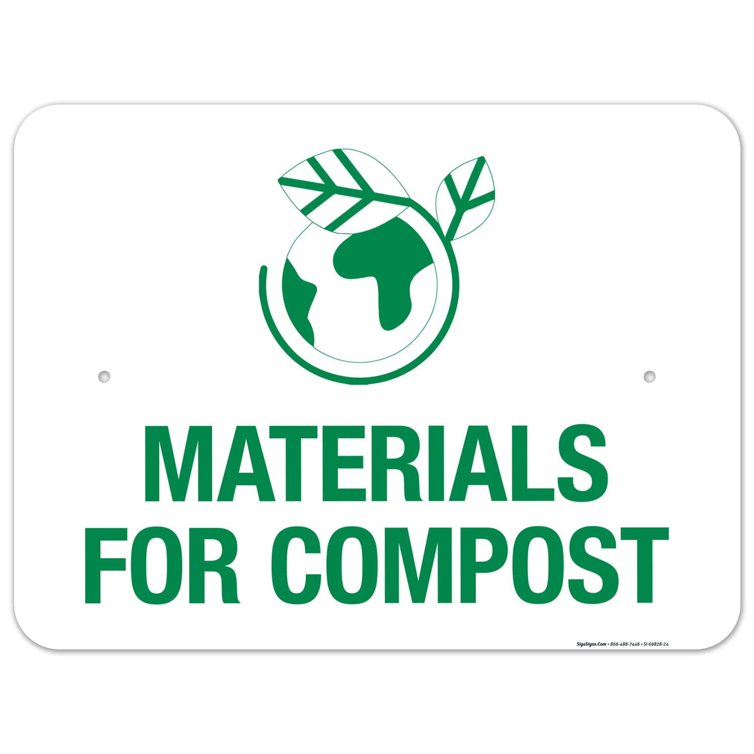 Materials for Compost Sign, 18x24 Inches, Rust Free .063 Aluminum, Fade ...