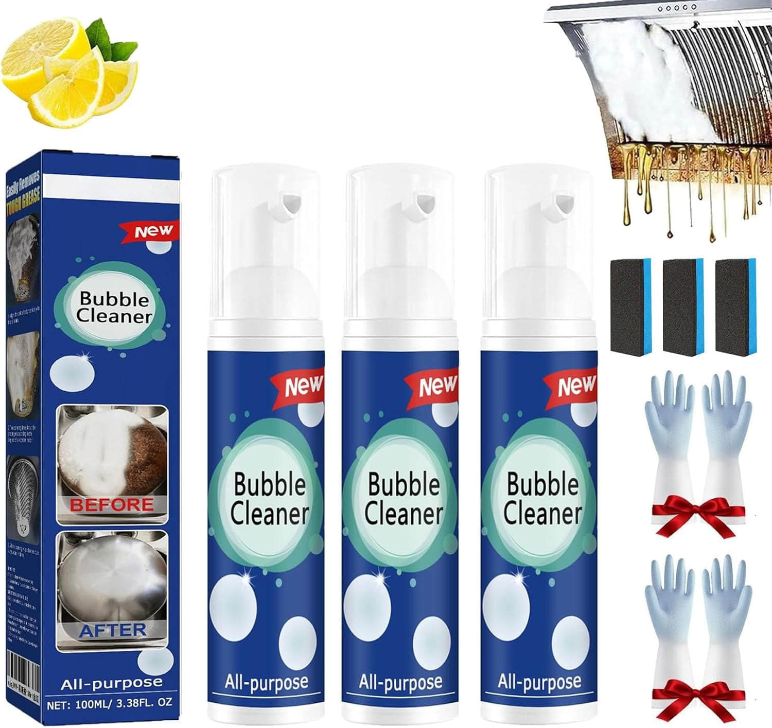 Materiatl Highly Effective Oil Breakdown Foaming Spray, Bubble Cleaner ...