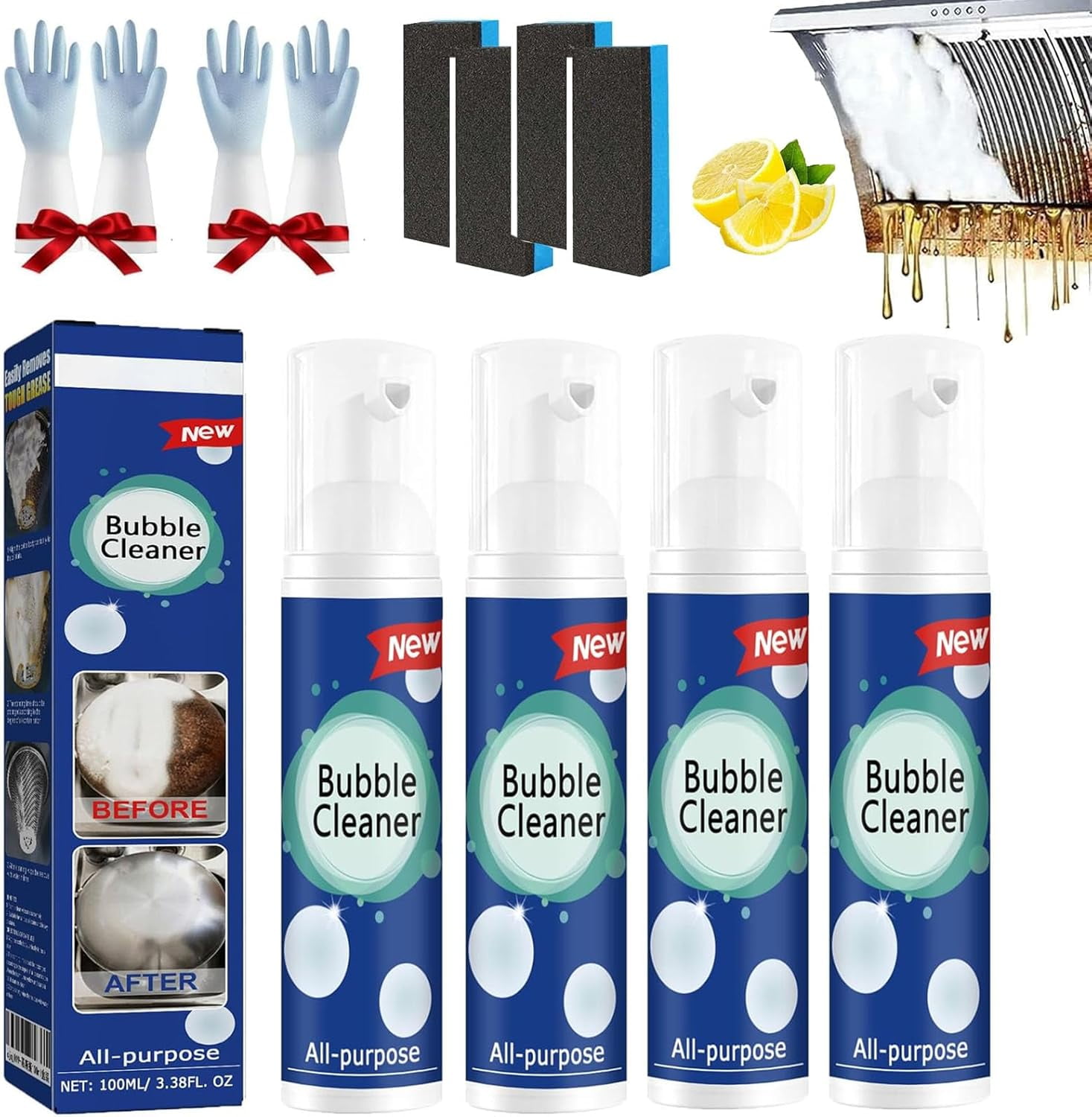 Materiatl Highly Effective Oil Breakdown Foaming Spray, Bubble Cleaner ...