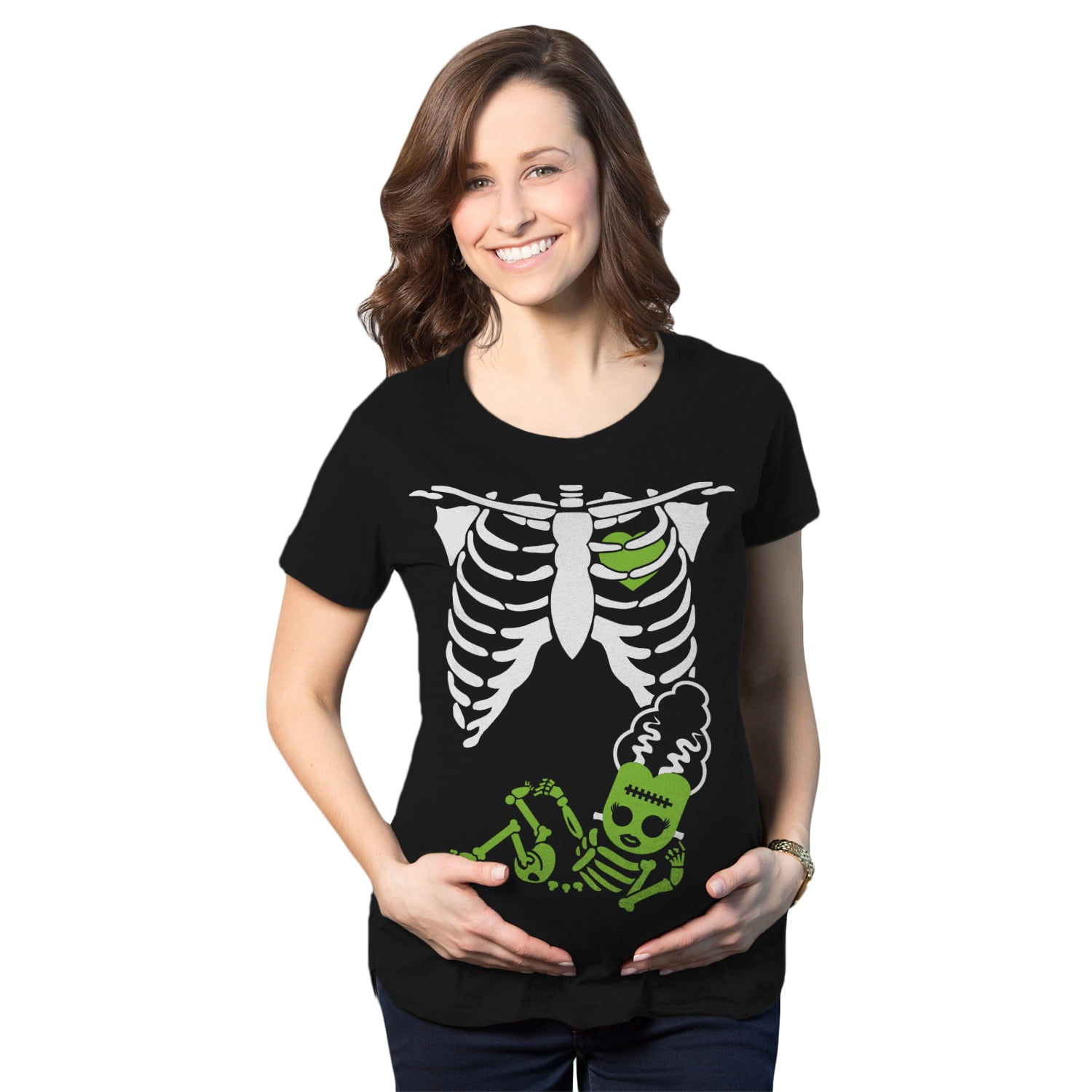 Maternity Bride Of Frankenstein Pregnancy T Shirt Cute Halloween Baby ...