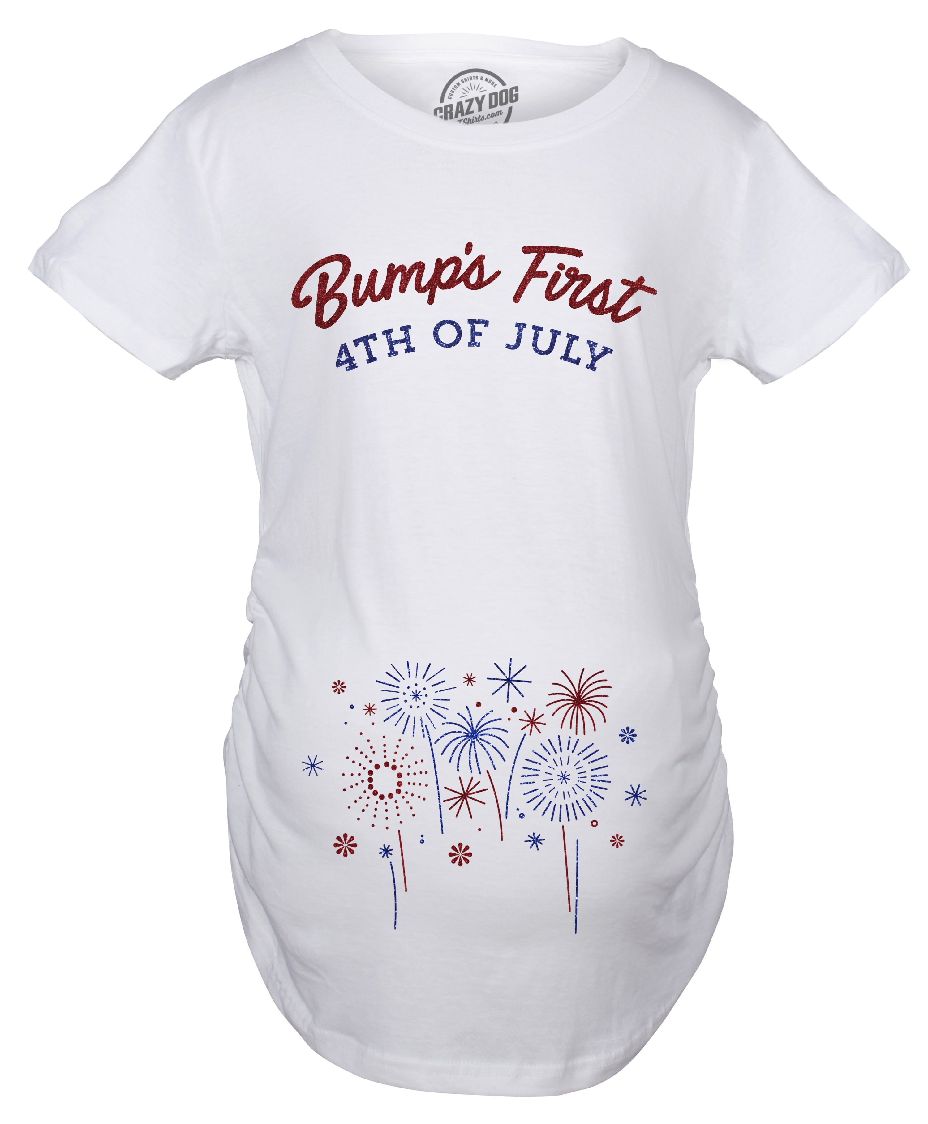 Maternity Bumps First 4th Of July Pregnancy Tshirt Funny Patriotic Tee ...