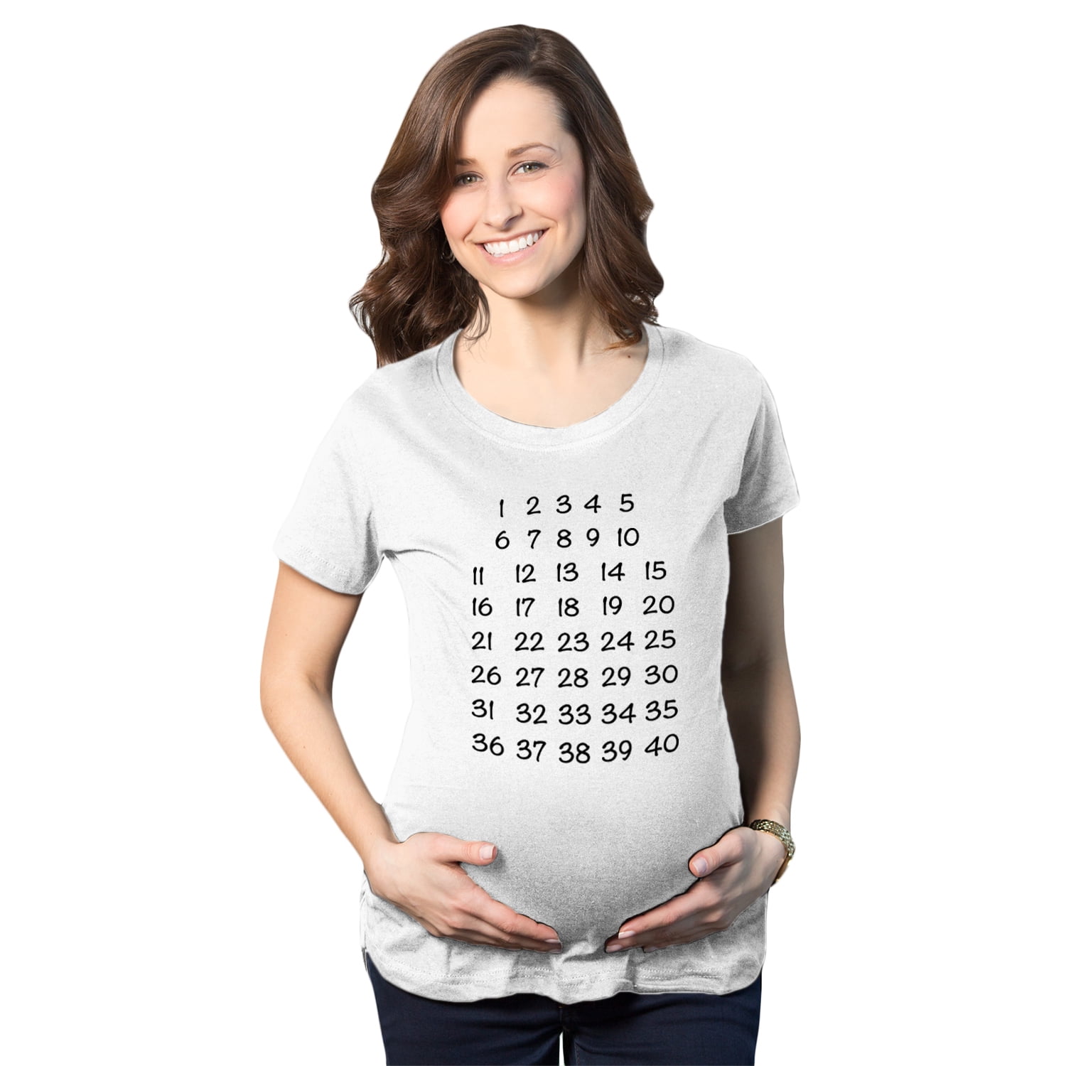 Maternity Calendar Countdown Pregnancy Tee Mark Off Baby Announcement T ...