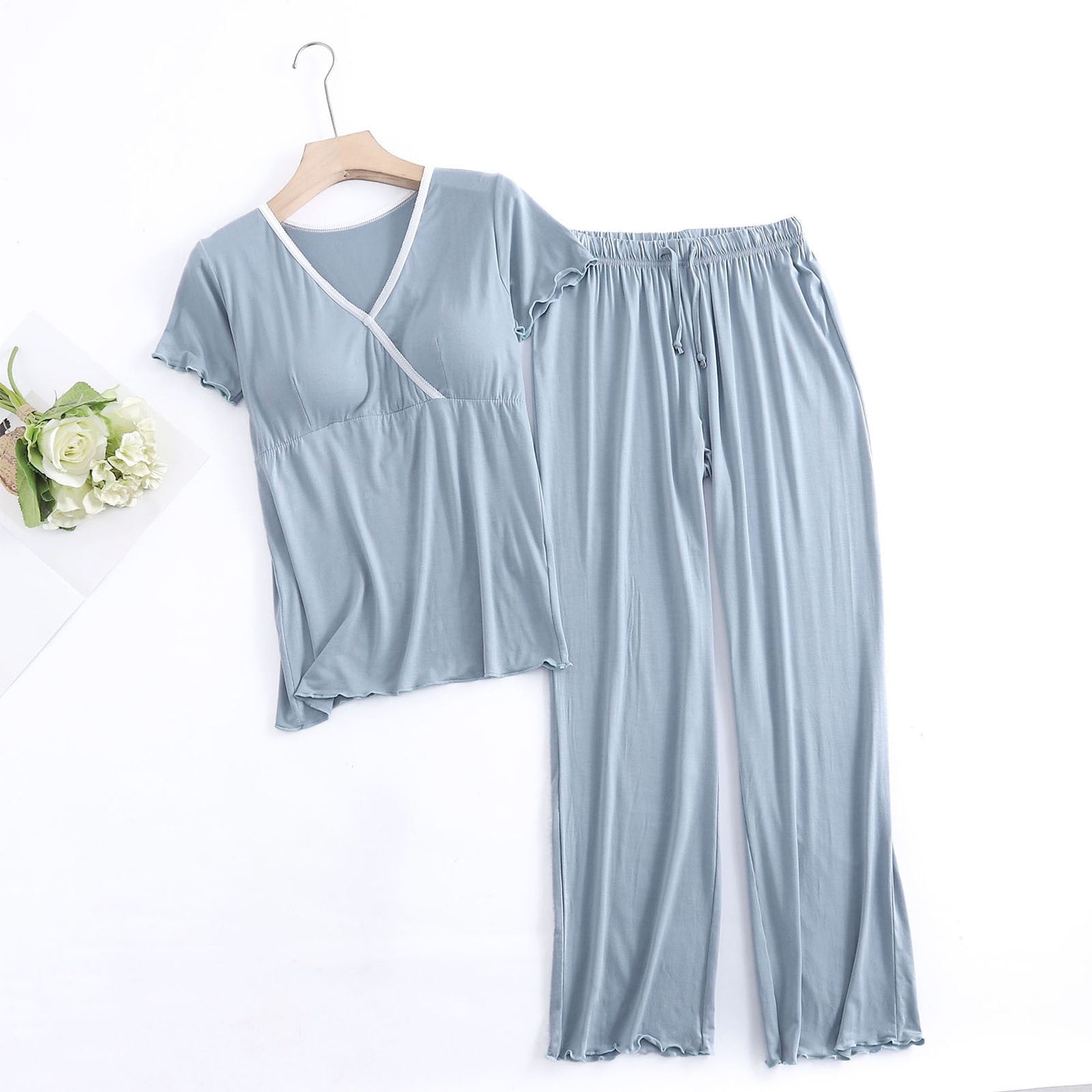 purcolt Women's Maternity Pajama Set Nursing Pjs Postpartum ...