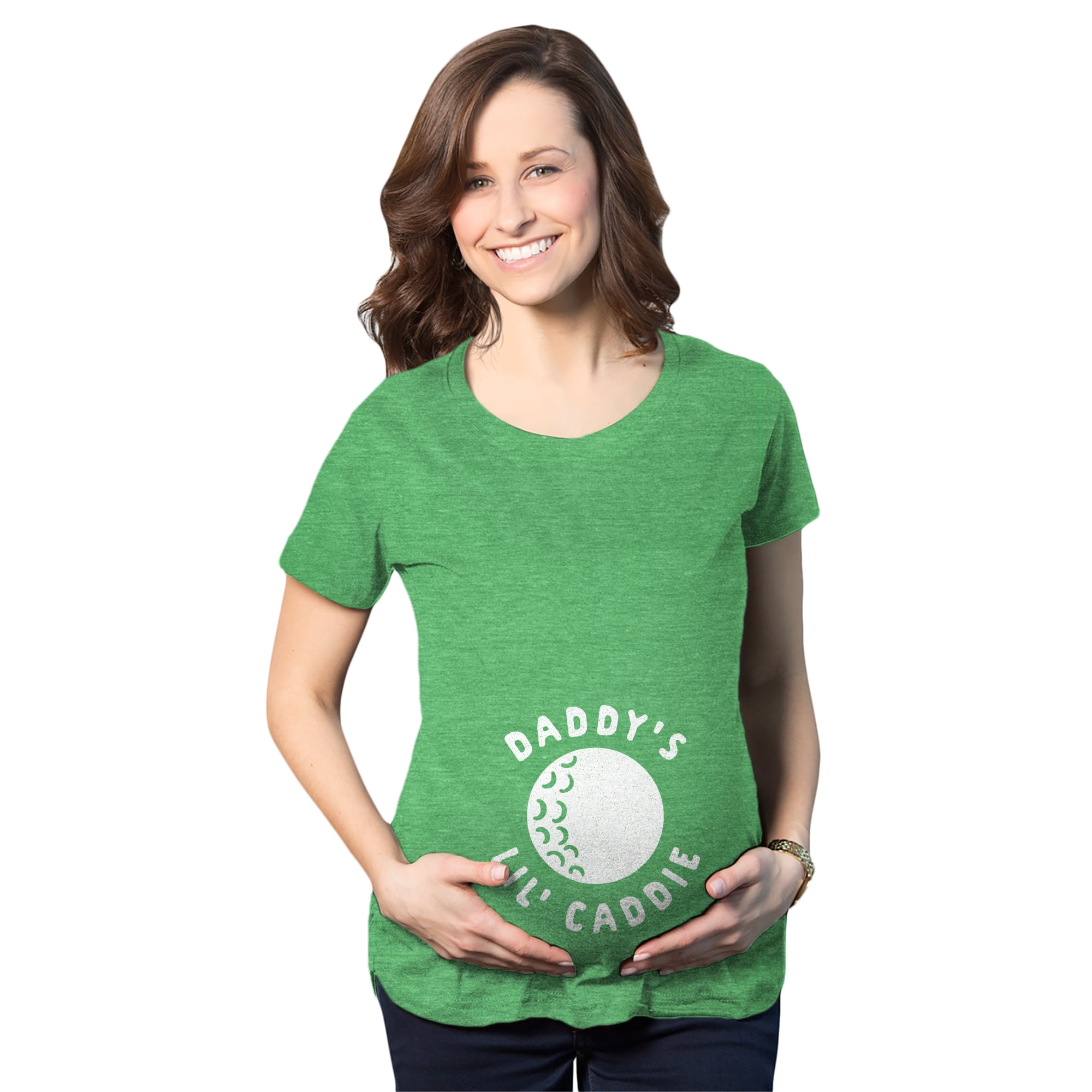 Maternity Daddy's Lil' Caddie Tshirt Funny Golf Lover Baby Announcement Graphic Tee - Walmart.com