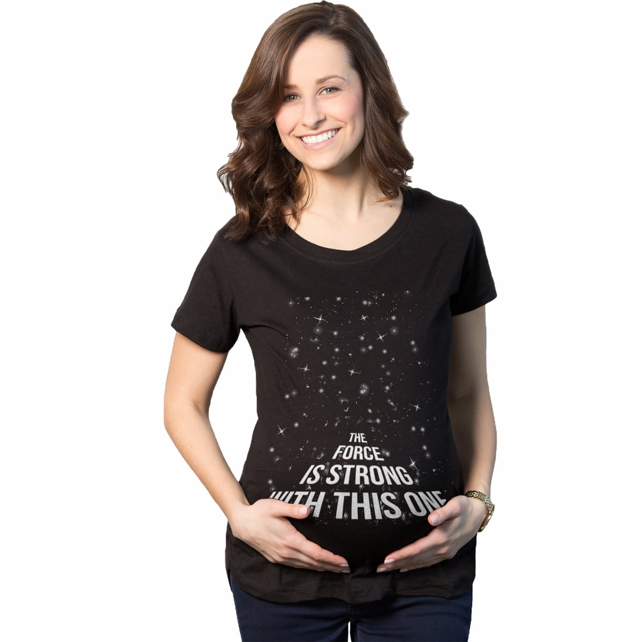 Maternity Force Is Strong Funny Pregnancy T Shirt Graphic for Expecting ...
