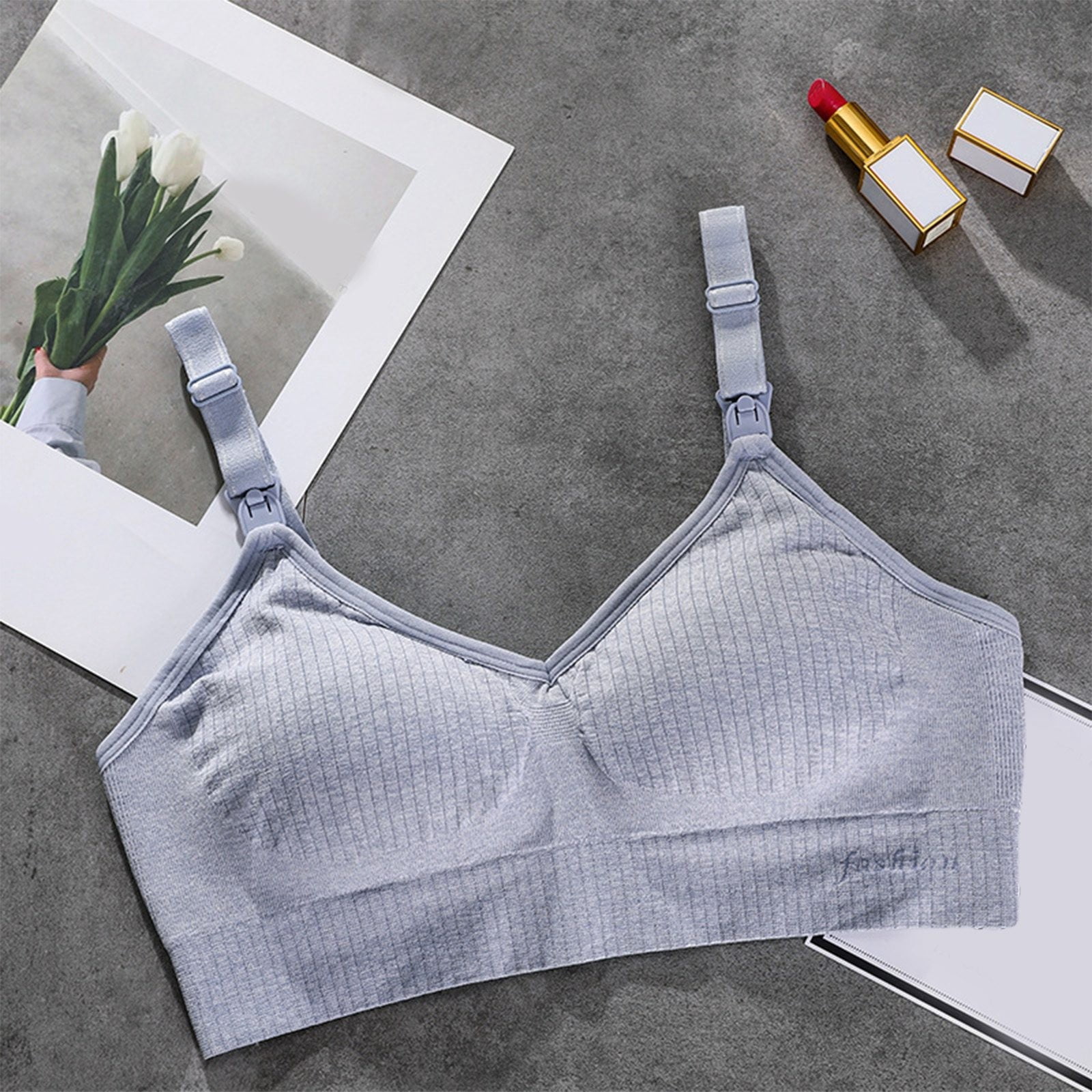 Maternity Lactation Bra Milk Front Buckle Nursing Bra Extra Support ...