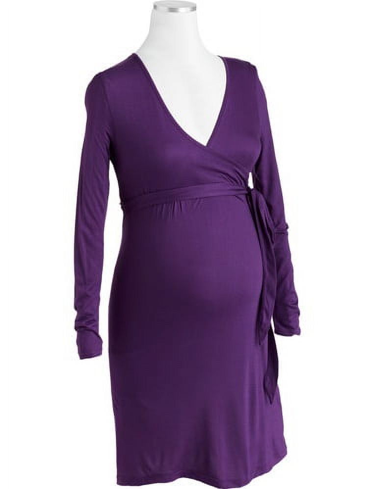 Maternity Long-Sleeve Wrap Dress - Walmart.com