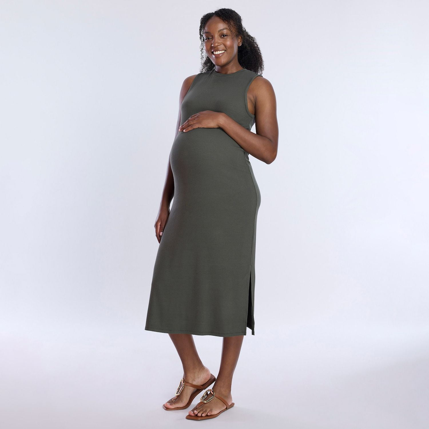 Maternity Motherhood® Rib Knit Midi Dress - Walmart.com