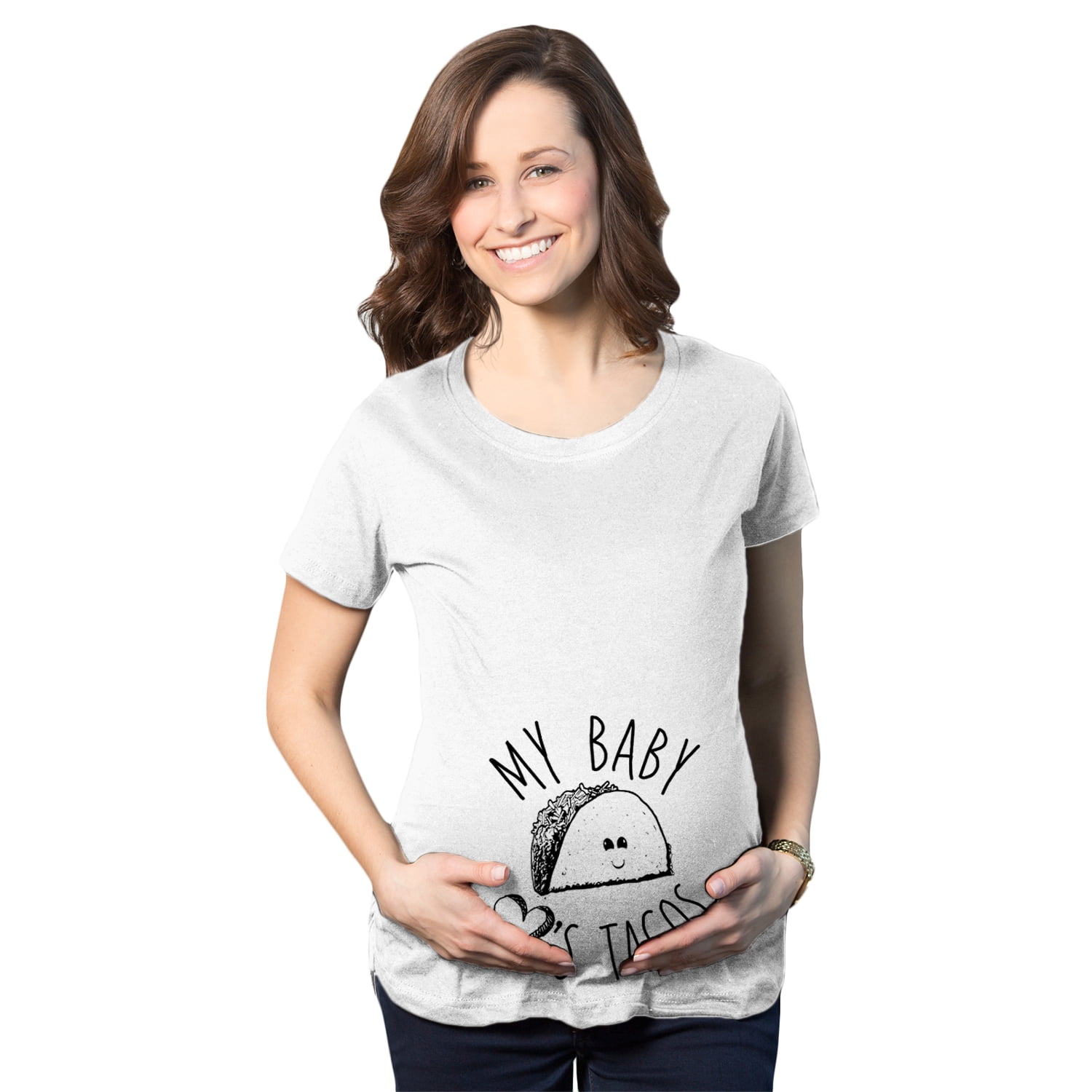 Maternity My Baby Loves Tacos Funny T shirt Cute Announcement Pregnancy ...