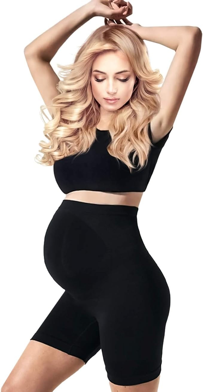 Maternity Shorts Maternity Leggings Over The Belly Pregnancy Biker ...