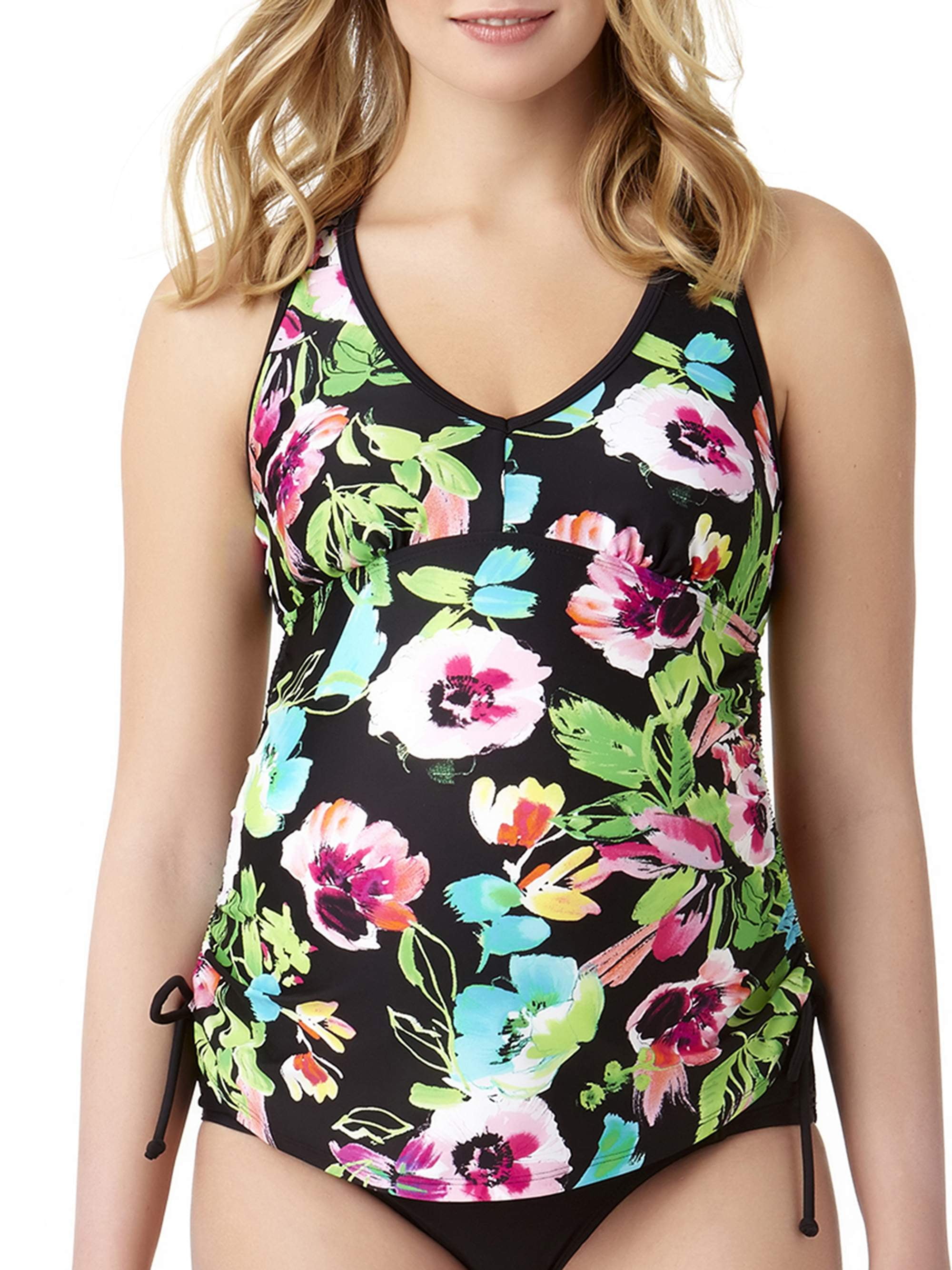 Maternity Tankini Swimsuit Swimsuit Top With Ruched Sides & Adjustable ...