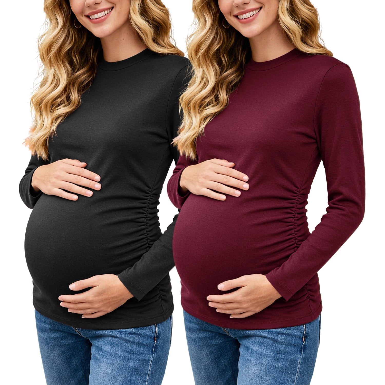 Maternity Tops Shirts Long Sleeve Maternity Pregnancy Clothes for Women ...