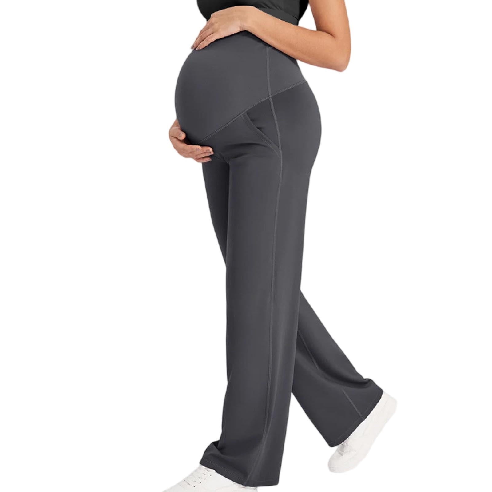 Maternity Trousers Stretchy Pregnancy Yoga Pants Lounge High Waisted ...