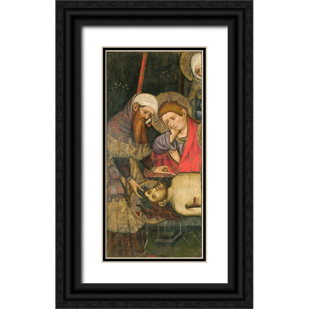 Mates, Joan 13x24 Black Ornate Wood Framed with Double Matting Museum ...