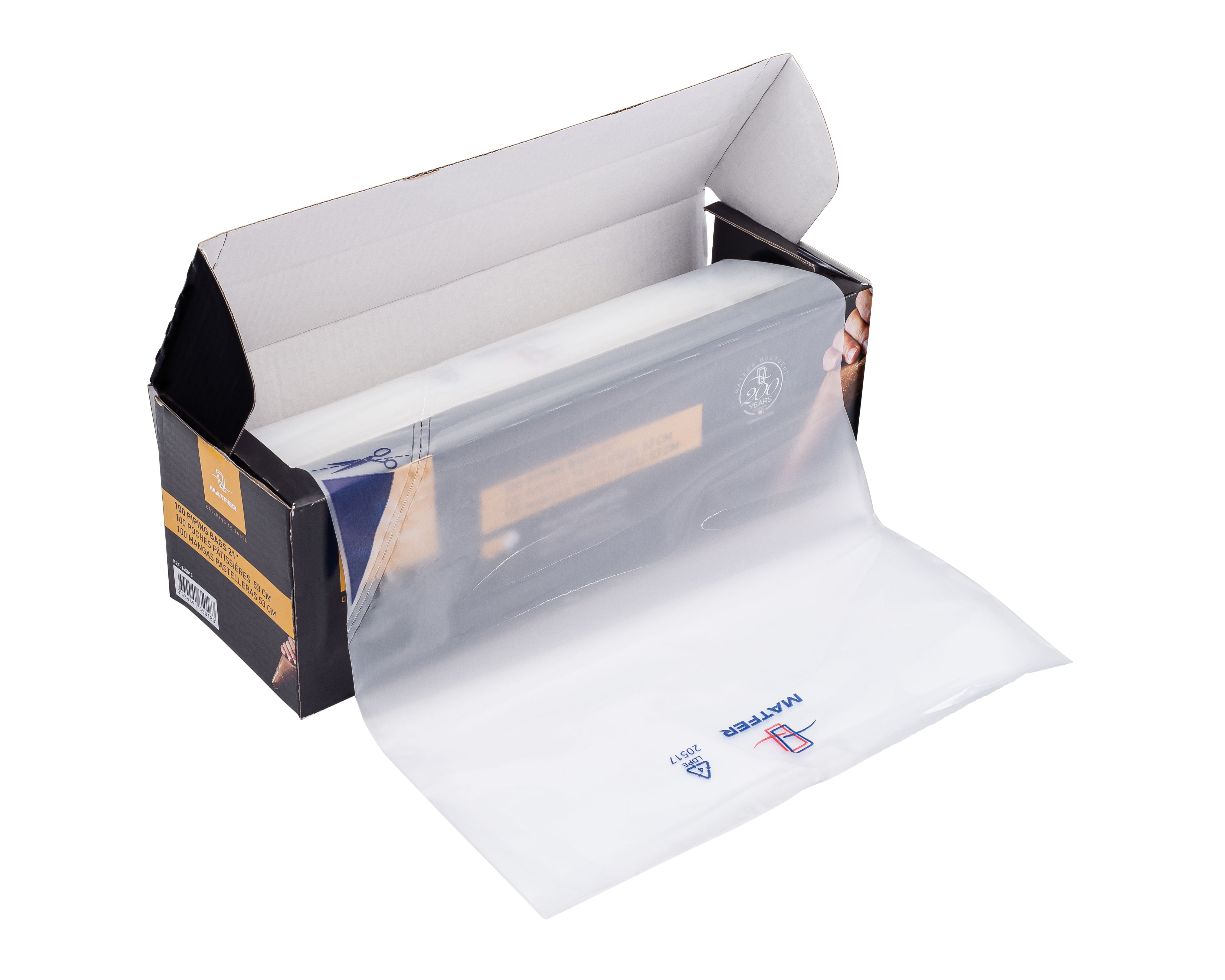 Matfer Bourgeat Standard Disposable Pastry Bags, 18", Roll of 100 ...