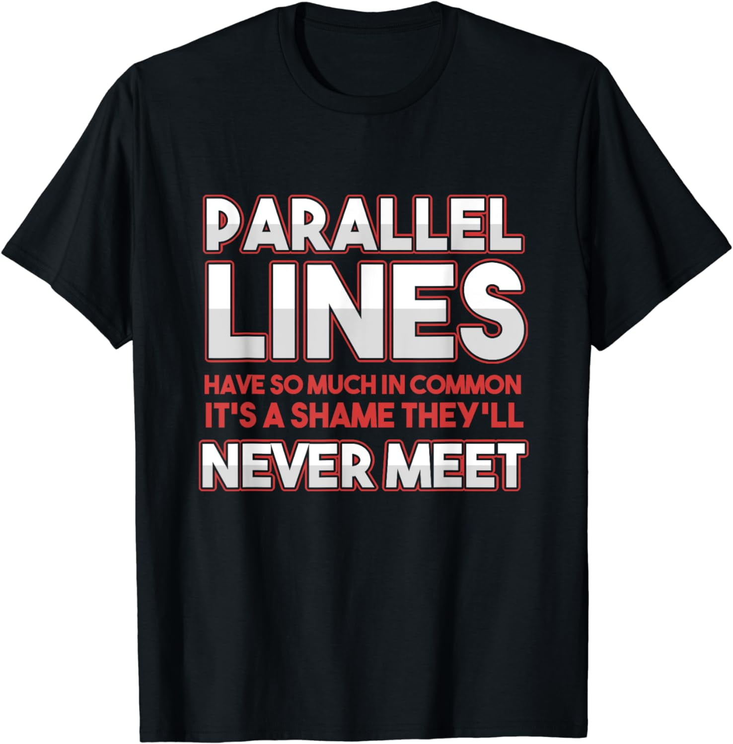 Math Algebra Puns Parallel Lines Have So Much In Common T-Shirt ...