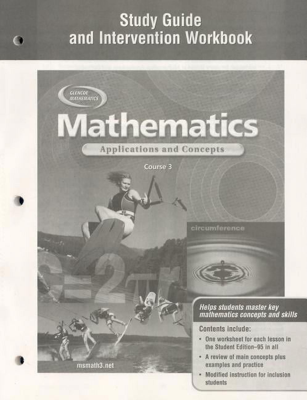 Math Applic & Conn Crse Mathematics: Applications and Concepts, Course 3, Study Guide and ...