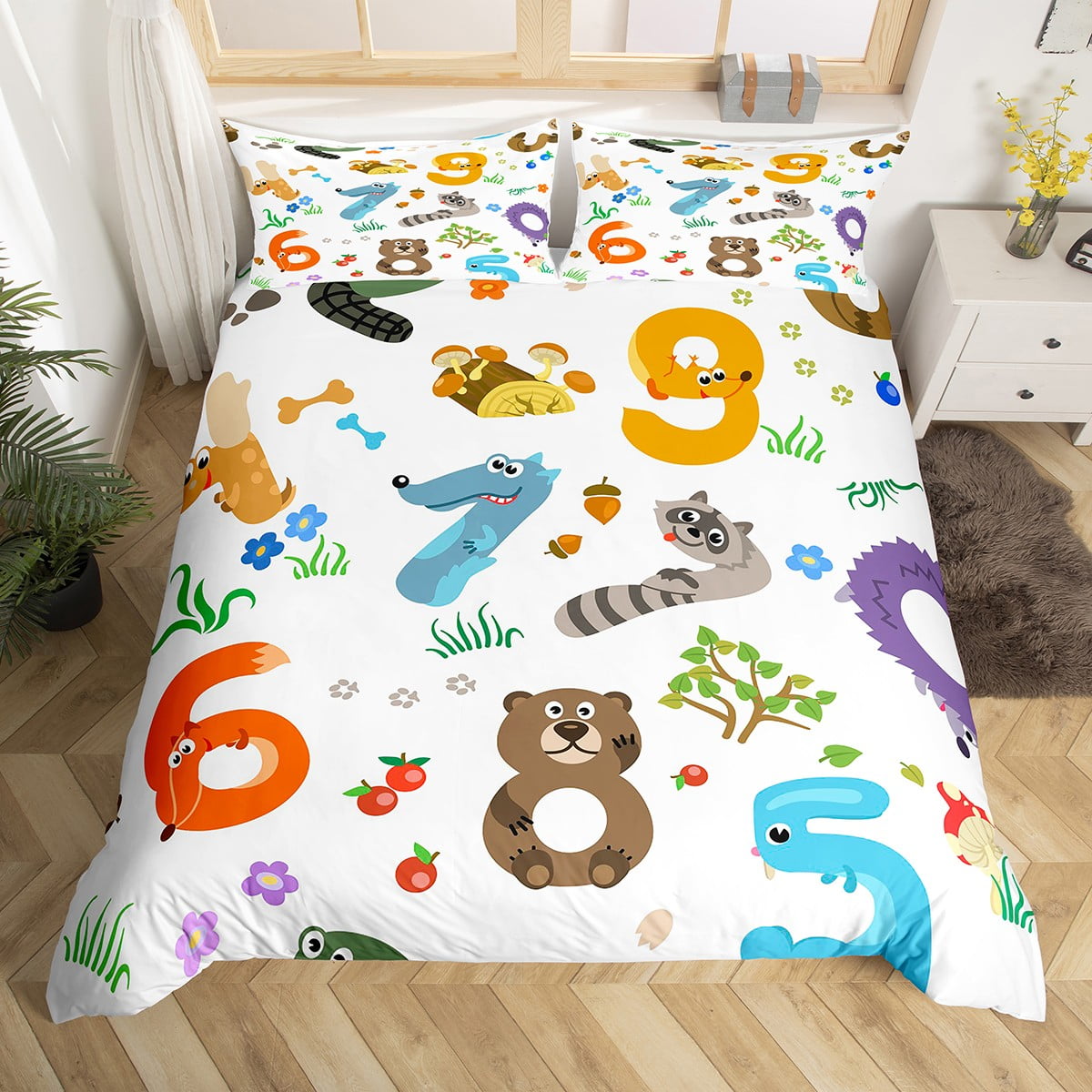 Math Bedding Set for Kids Child Boys,Lovely Alphabet Numerals Comforter ...