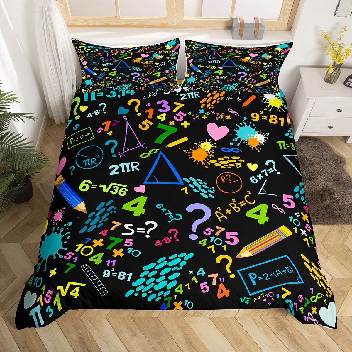 Math Bedding Set Mathematics formula Comforter Cover for Kids Toddler ...
