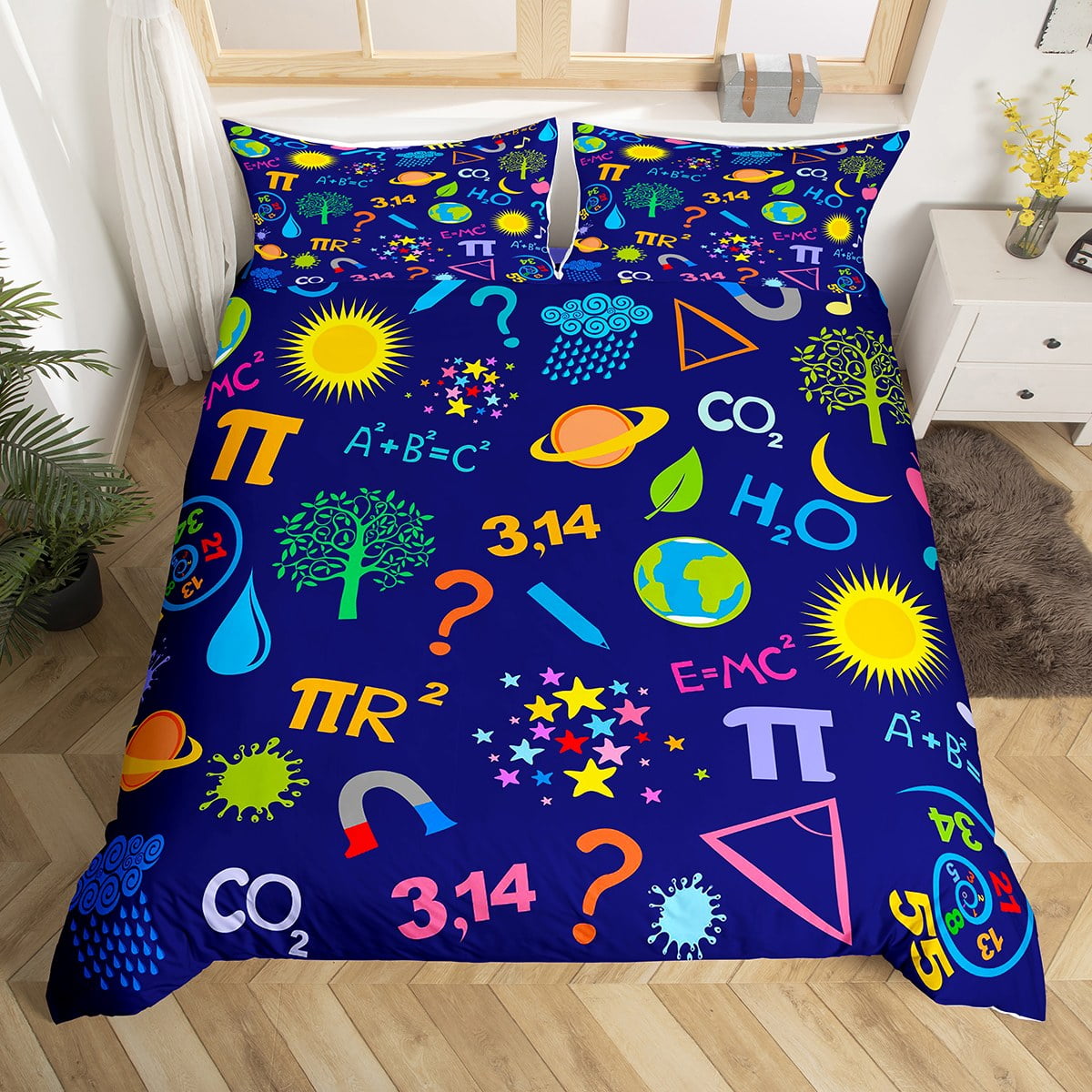 Math Bedding Set Mathematics formula Comforter Cover for Kids Toddler ...