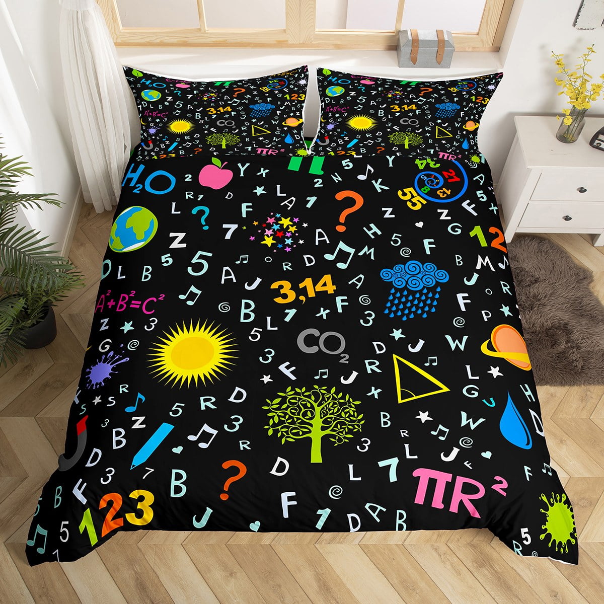 Math Bedding Set Mathematics formula Comforter Cover for Kids Toddler ...