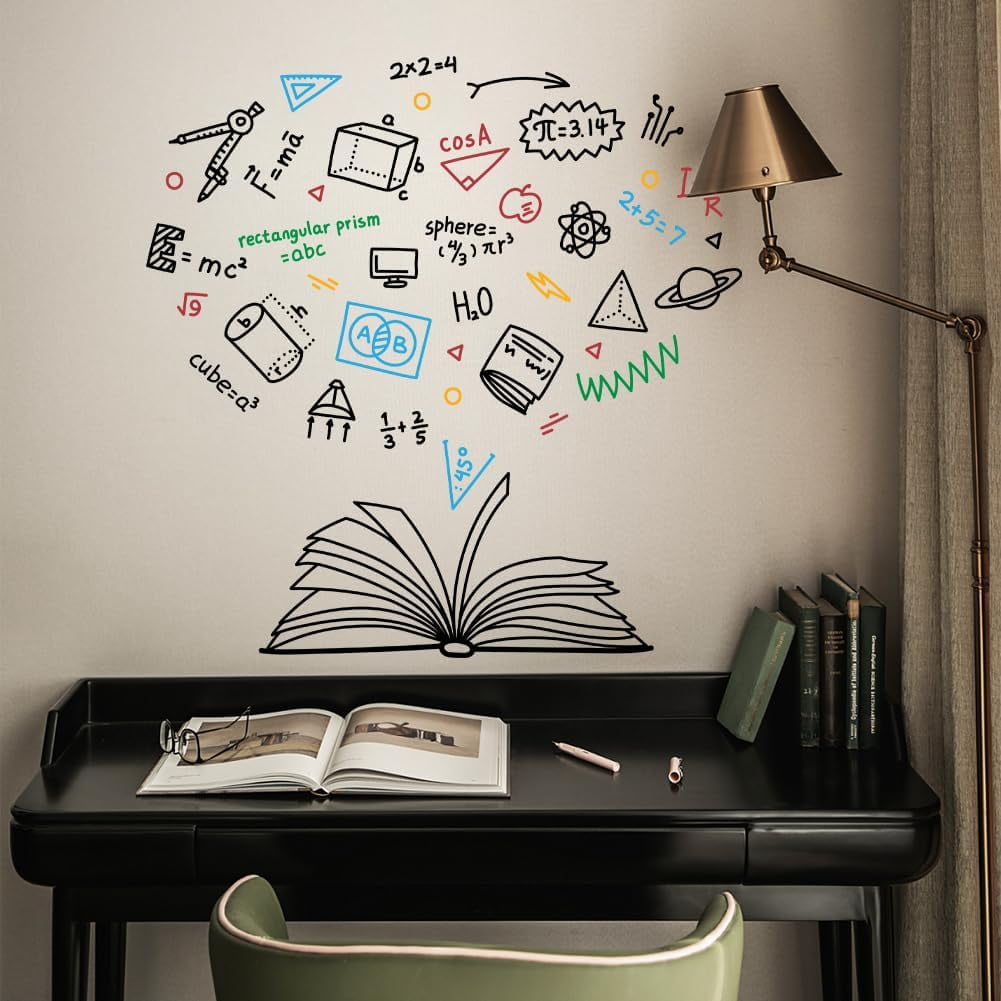 Math Book Wall Decals Mathematical Symbols Wall Stickers Murals Decals ...