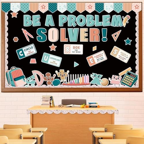 Math Bulletin Board Sets - 93pcs Cubes Math Decorations for Classroom ...