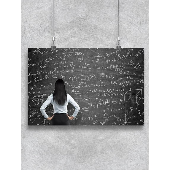 Math Calculations On Chalkboard Poster -Image by Shutterstock - Walmart.com