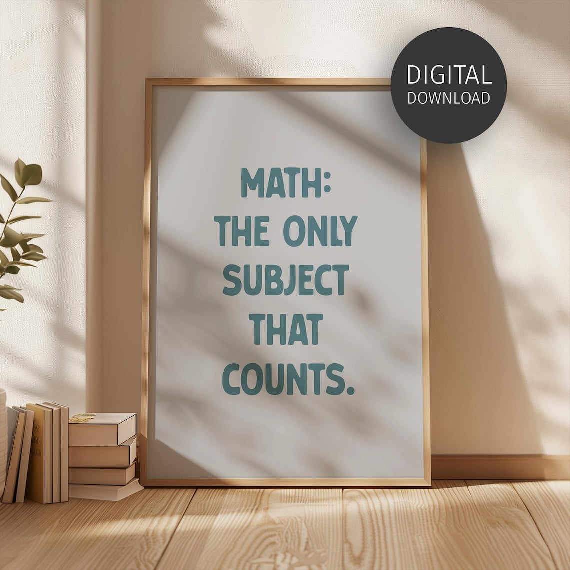 Math Classroom Poster, Blue & Teal Math Quote Poster, Wall Art For ...