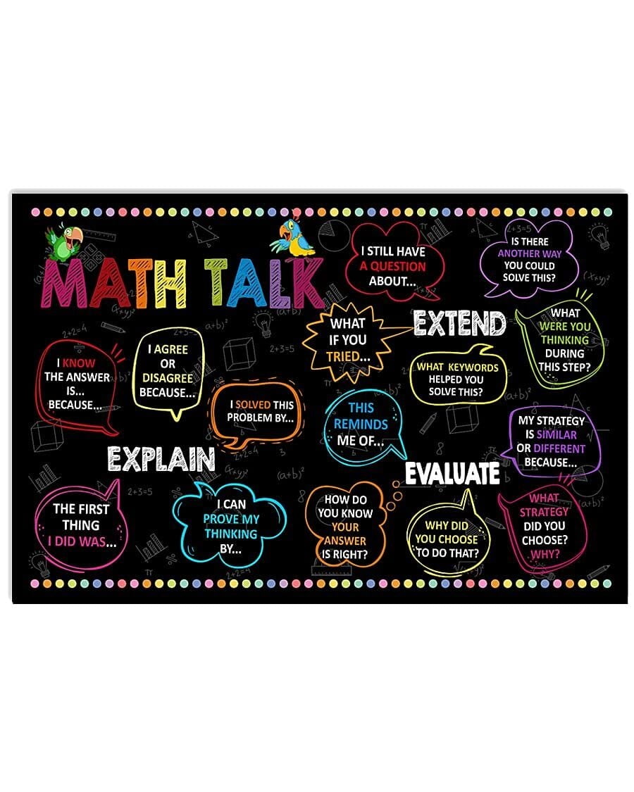 Math Classroom Poster Math Talk Poster Gifts For Teacher, High School ...