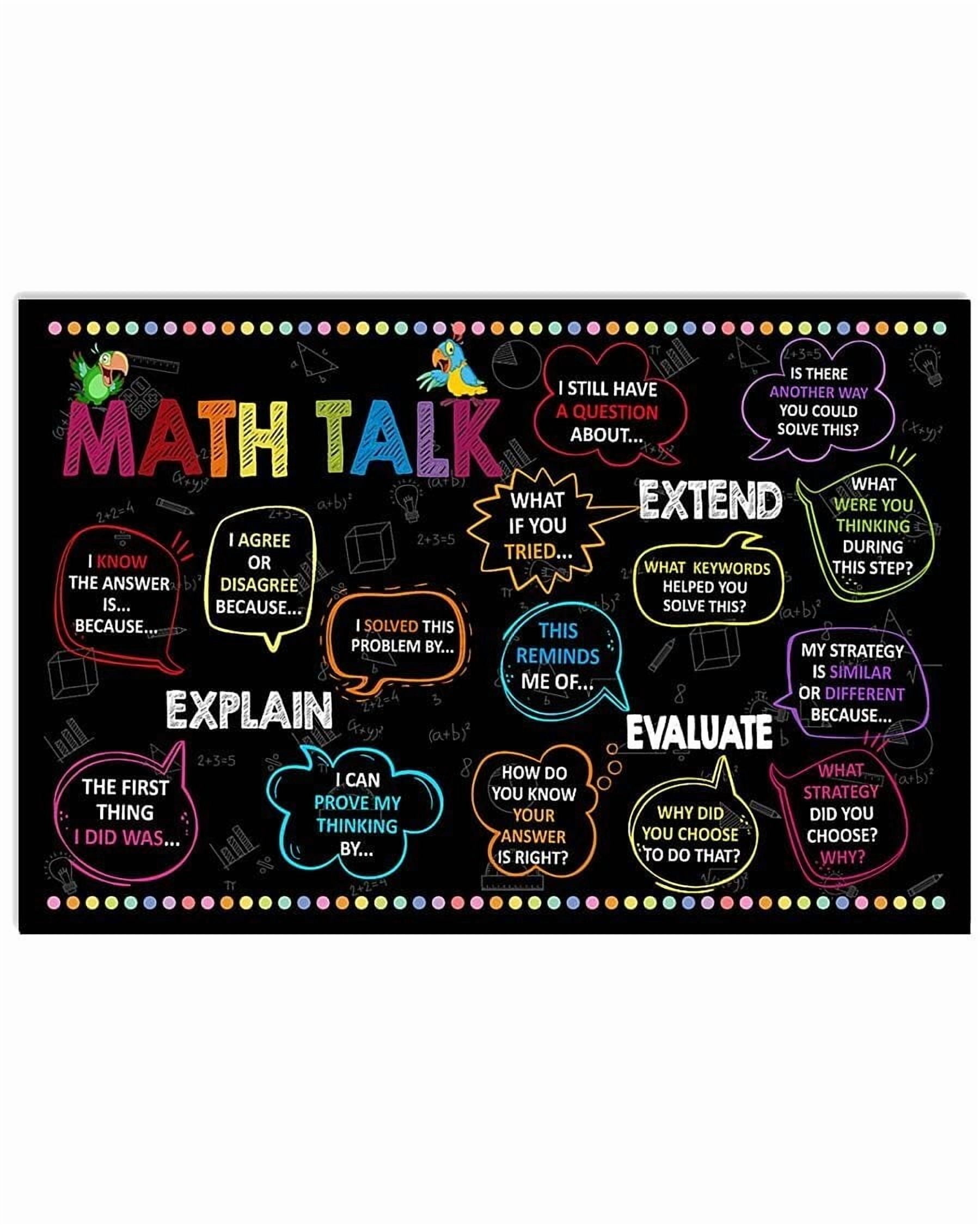 Math Classroom Poster Math Talk Poster Gifts For Teacher, High School ...