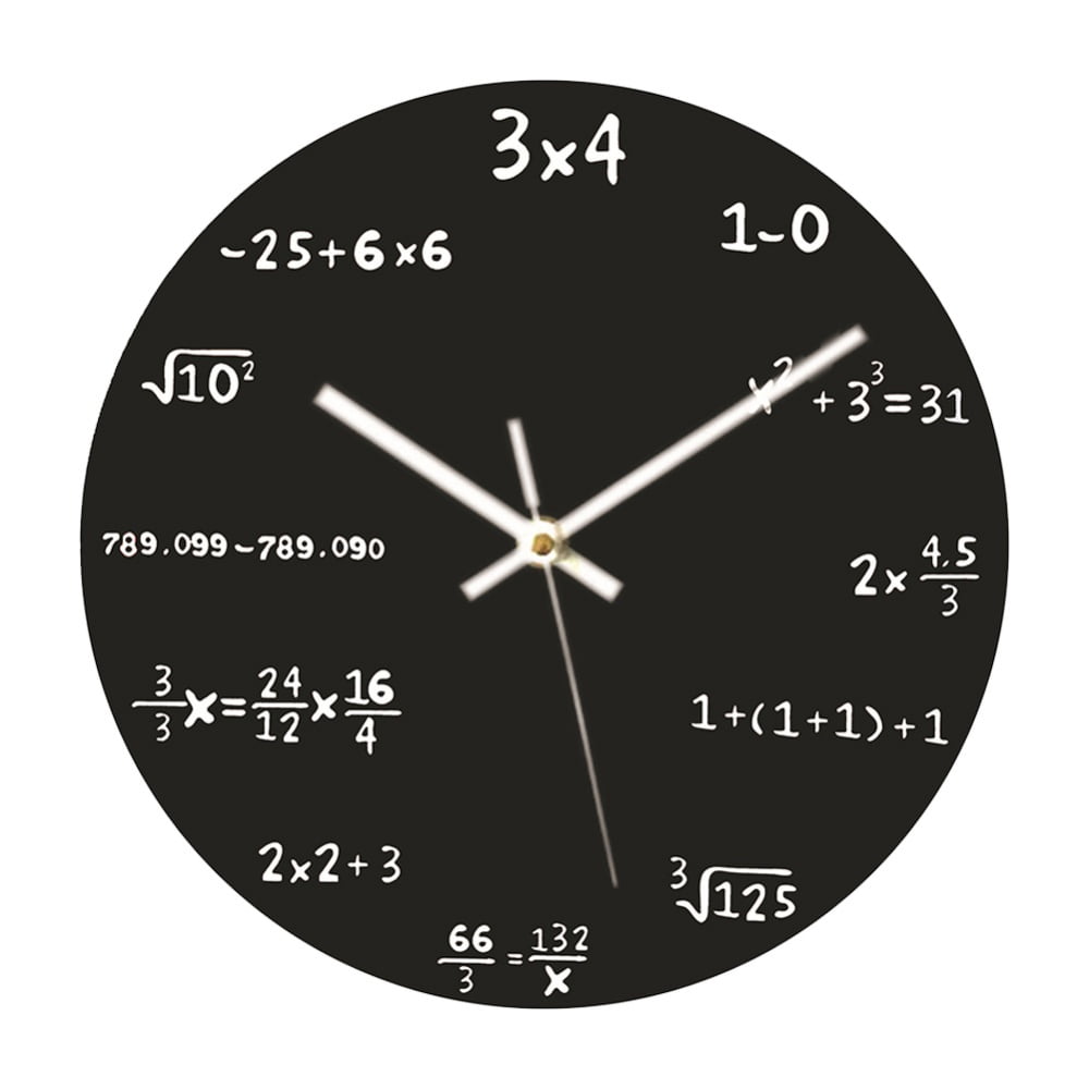 Math Clock 12 inch Mathematical Equations Wall Clock for Classroom ...