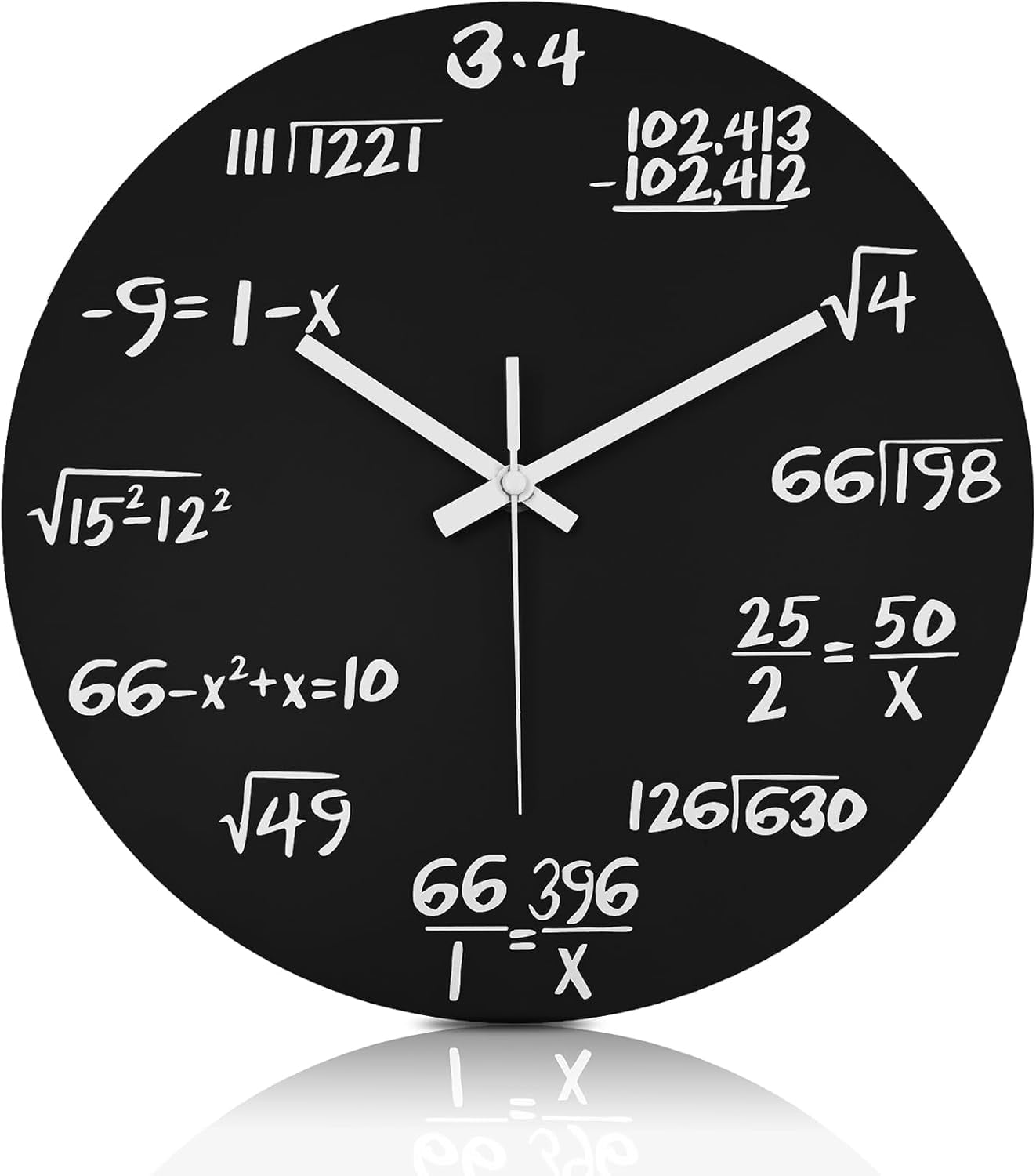 Math Clock with Mathematical Expressions - 12" Wood Unique Wall Clocks ...