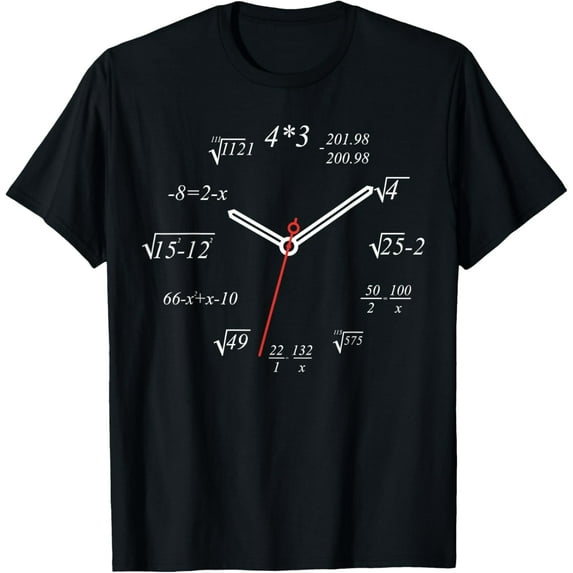Math Clock Nerdy Math Teacher Math Student Math Clock T-Shirt - Walmart.com