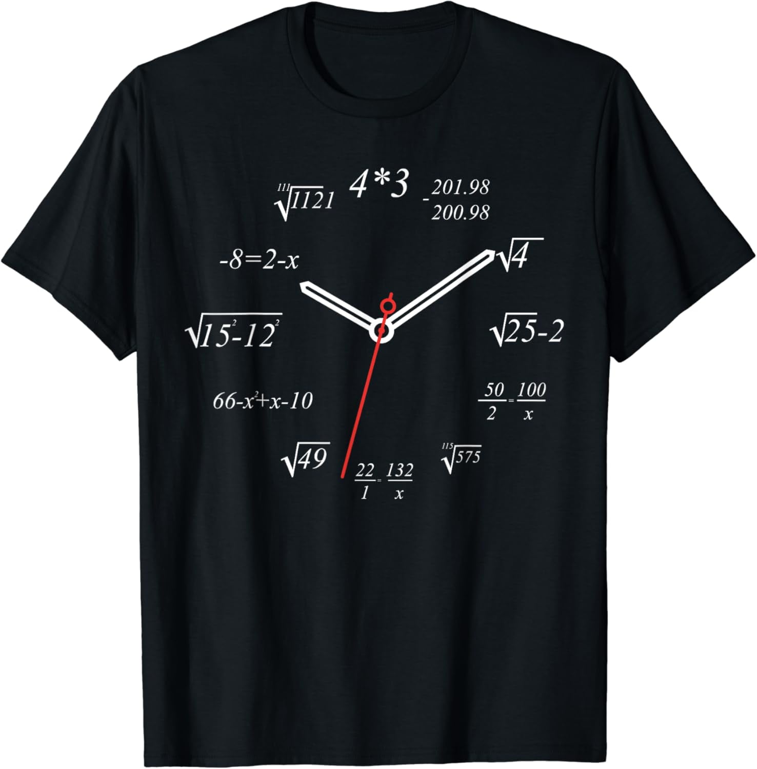 Math Clock Nerdy Math Teacher Math Student Math Clock T-Shirt - Walmart.com