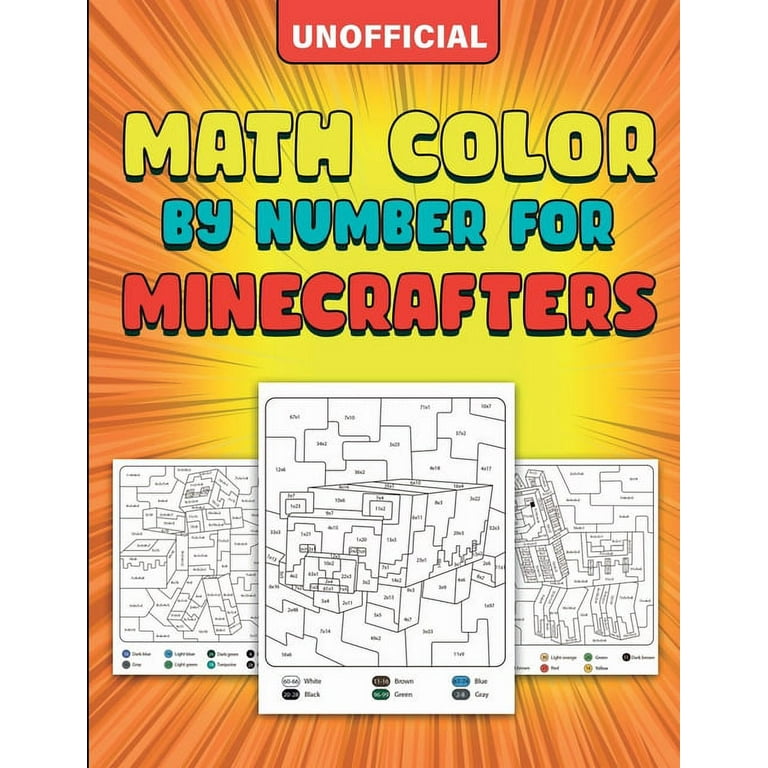 awesome minecraft math coloring book
