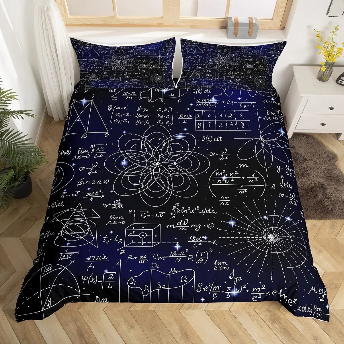 Math Duvet Cover Set Math Formula Bedding Set Compasses Calculator ...