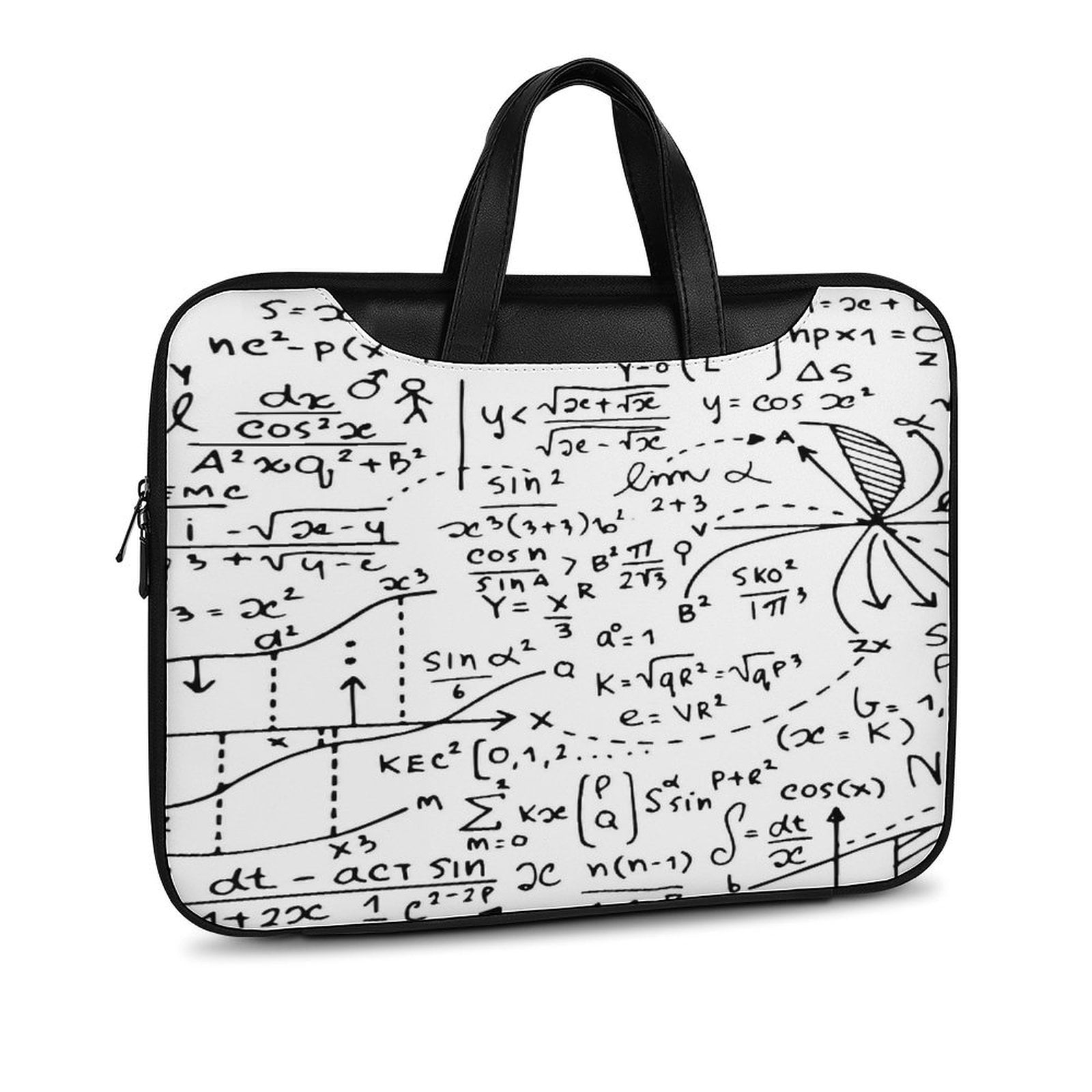 Math Education Pattern with Handwritten PU Leather Laptop Bag Women Man ...