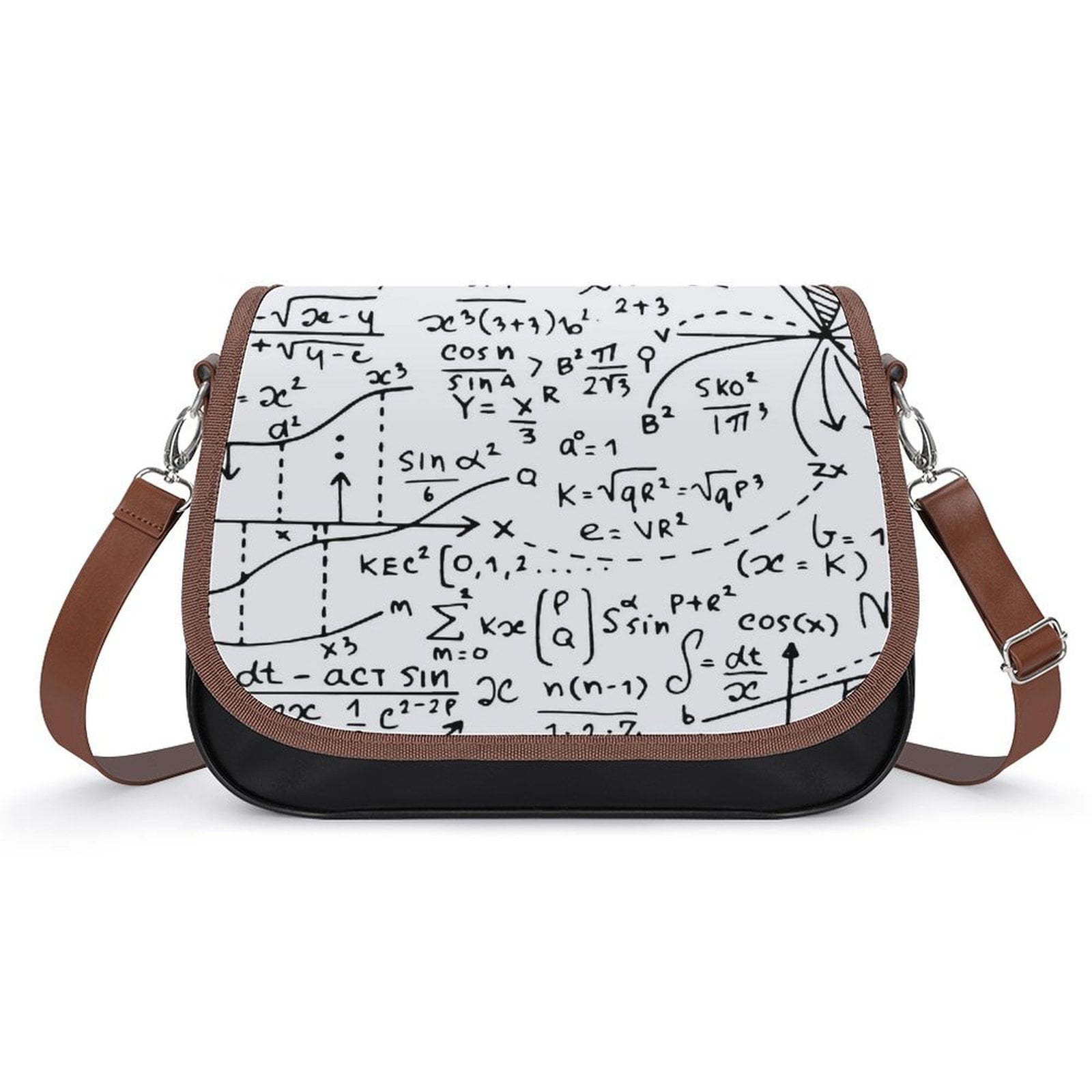 Math Education Pattern with Handwritten Vintage Crossbody Bag for Women ...